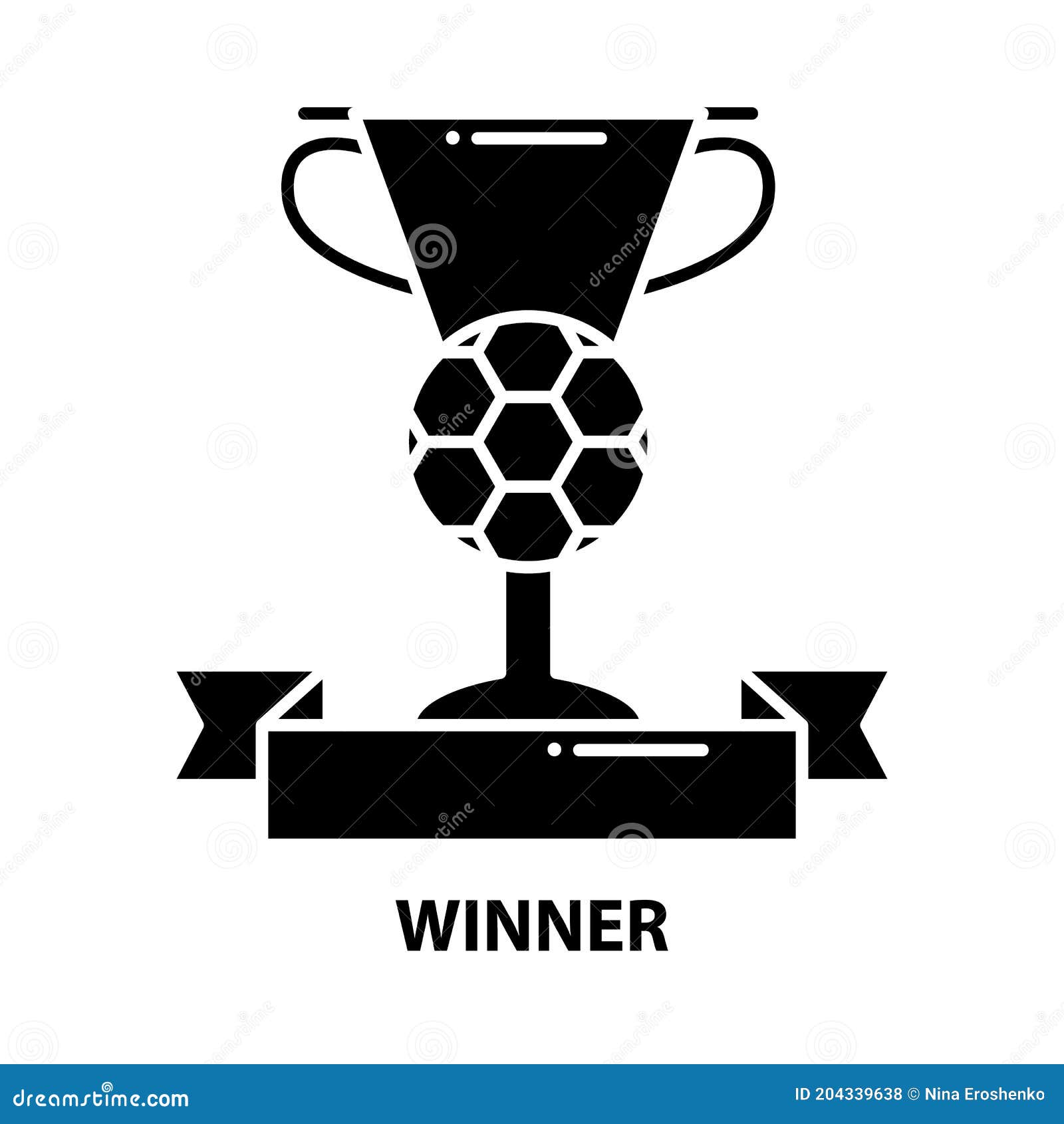 Winner Icon, Black Vector Sign with Editable Strokes, Concept ...