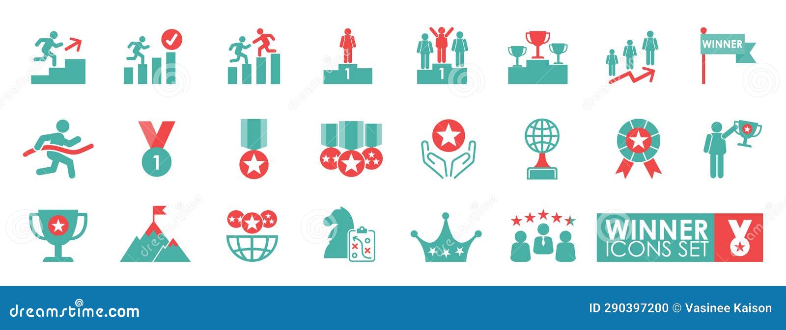 Winner Icon Set, Solid Icons Collection. Stock Vector - Illustration of ...