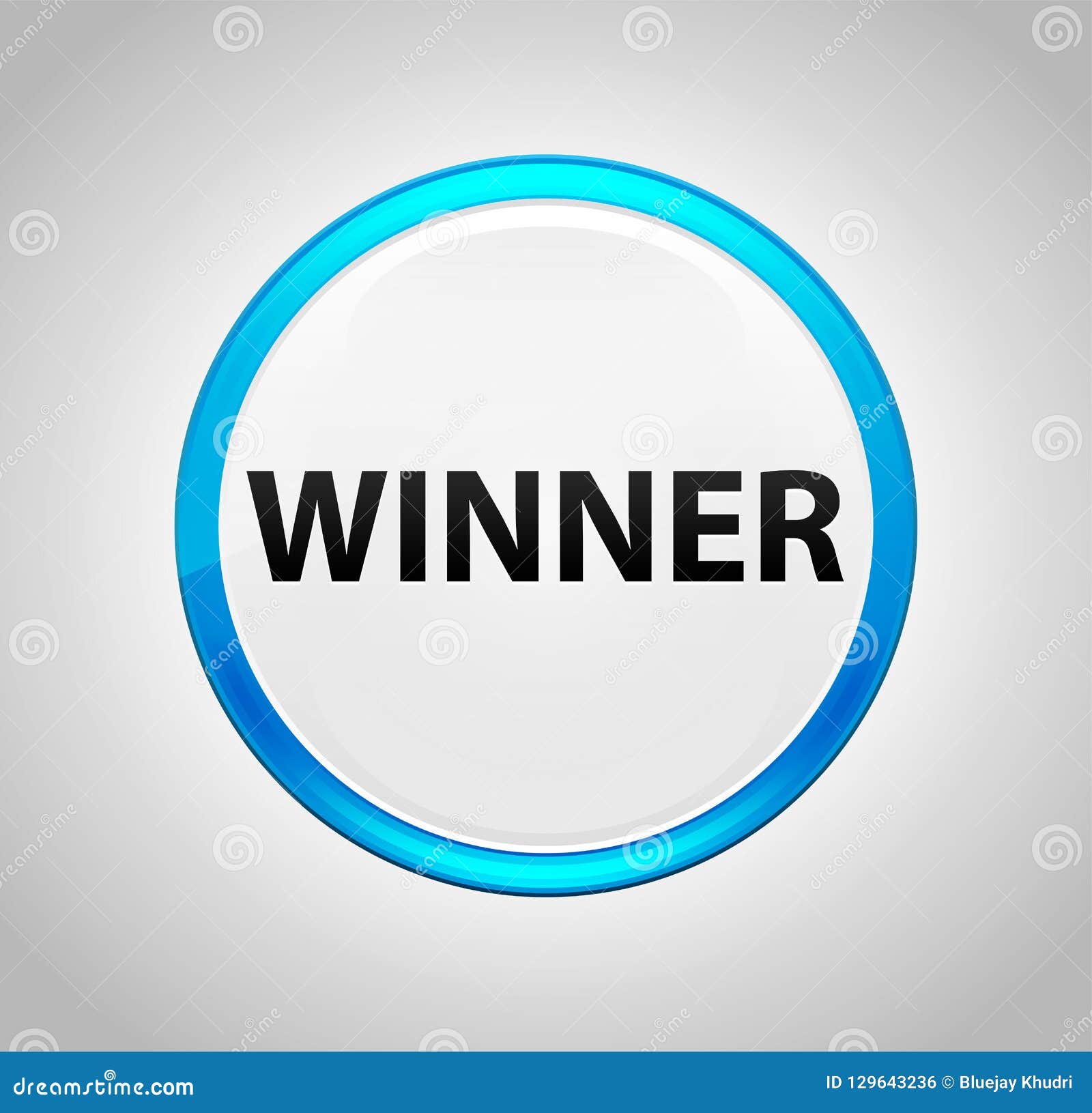 Winner Round Blue Push Button Stock Illustration - Illustration of word ...