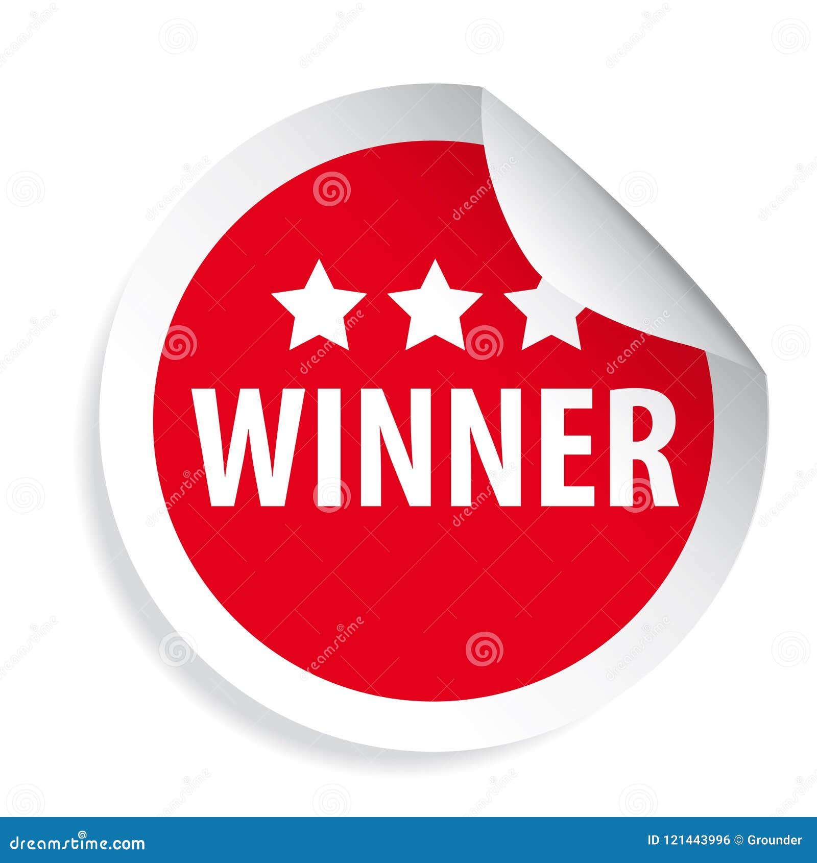 Winner label sticker red stock vector. Illustration of icon - 121443996