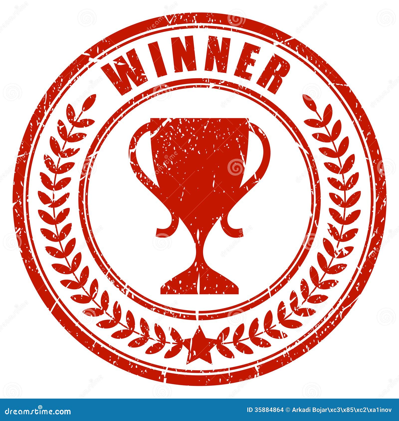 Winner laurel stamp stock vector. Illustration of silhouette - 35884864
