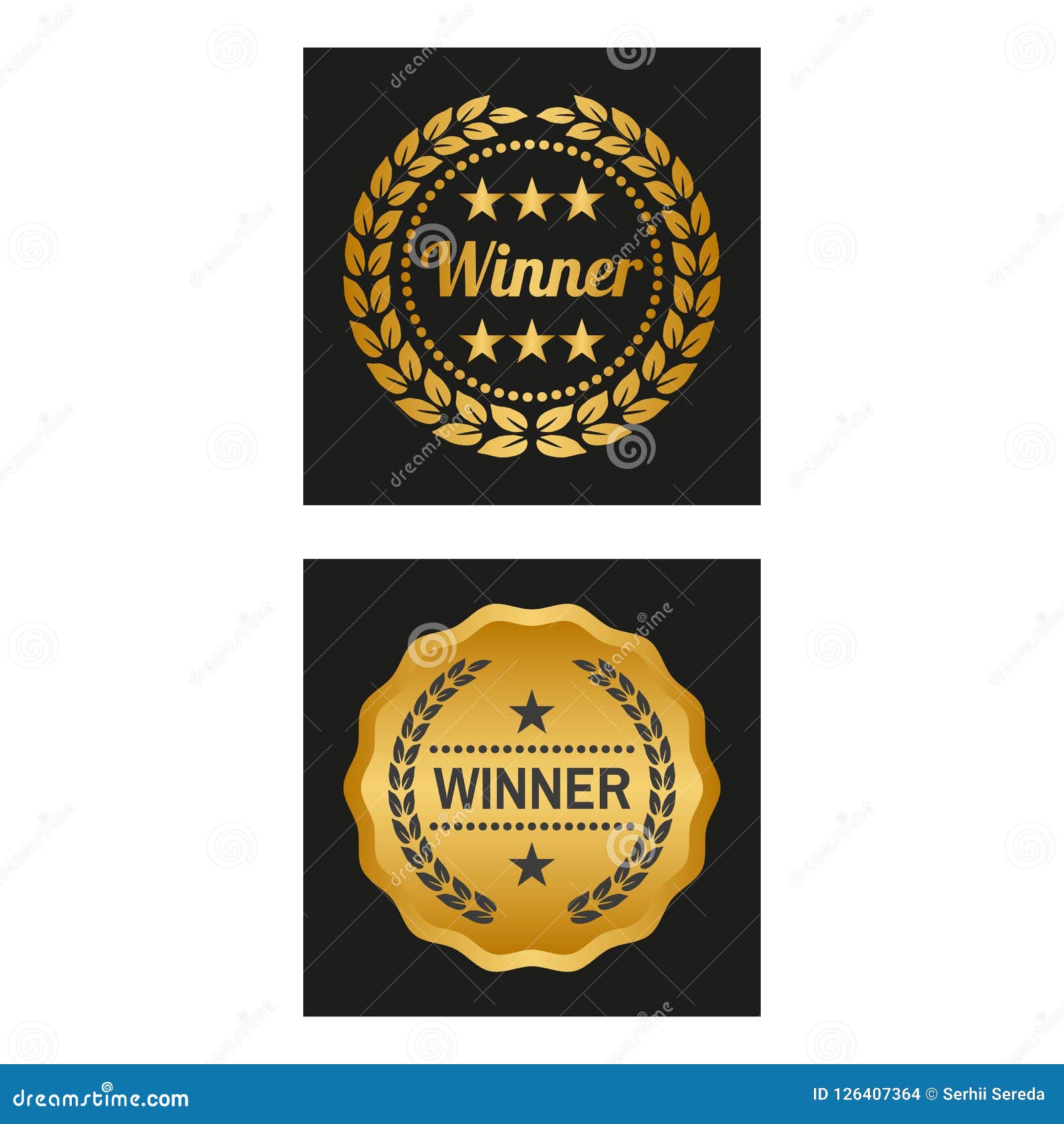 Winner Laurel Wreath in Two Versions. Stock Illustration - Illustration ...