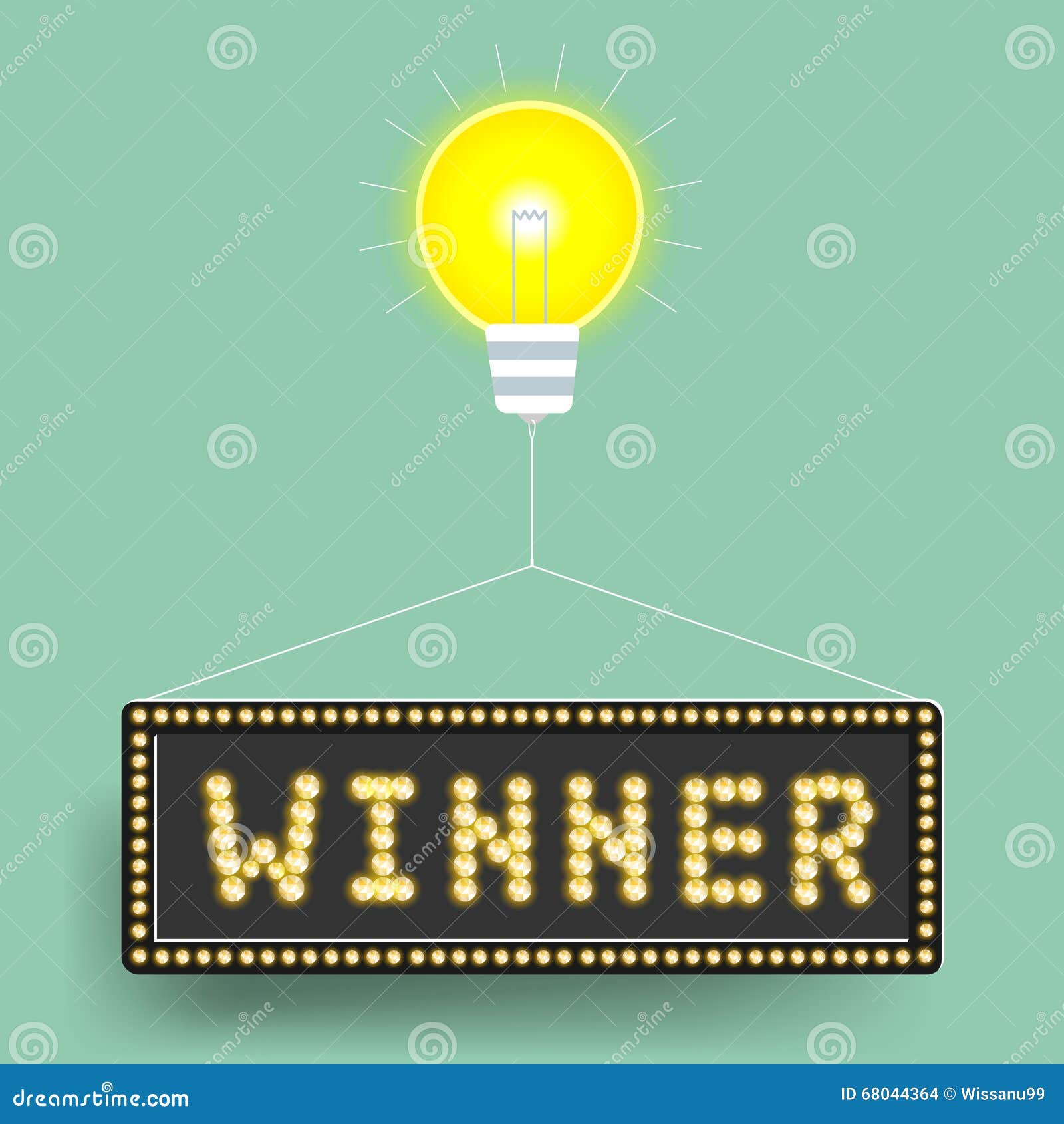 Winner Light Bulb Billboard of Business. Stock Vector - Illustration of ...