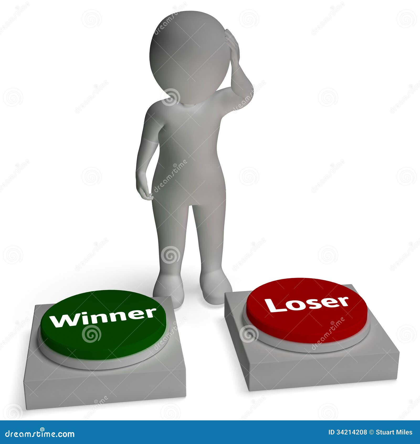 Winner Loser Buttons Shows Winning or Losing Stock Illustration ...