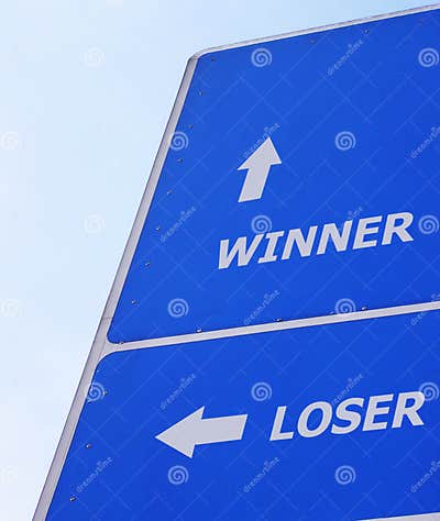 Winner loser signboard stock photo. Image of lose, promoted - 156134