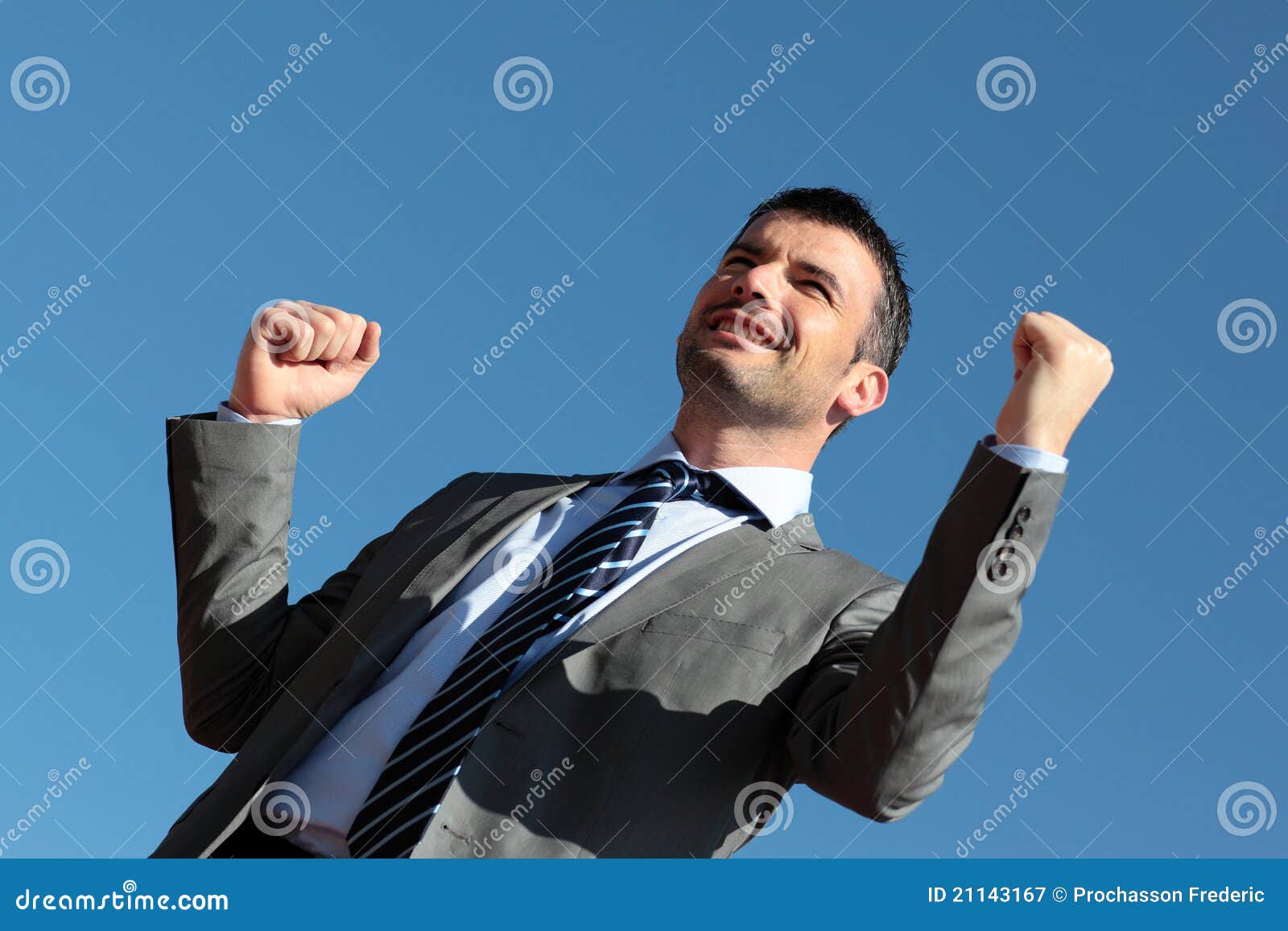 Winner man stock image. Image of suit, blue, worker, work - 21143167