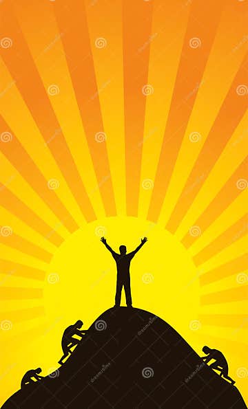 Winner Man stock vector. Illustration of race, climbing - 3917818