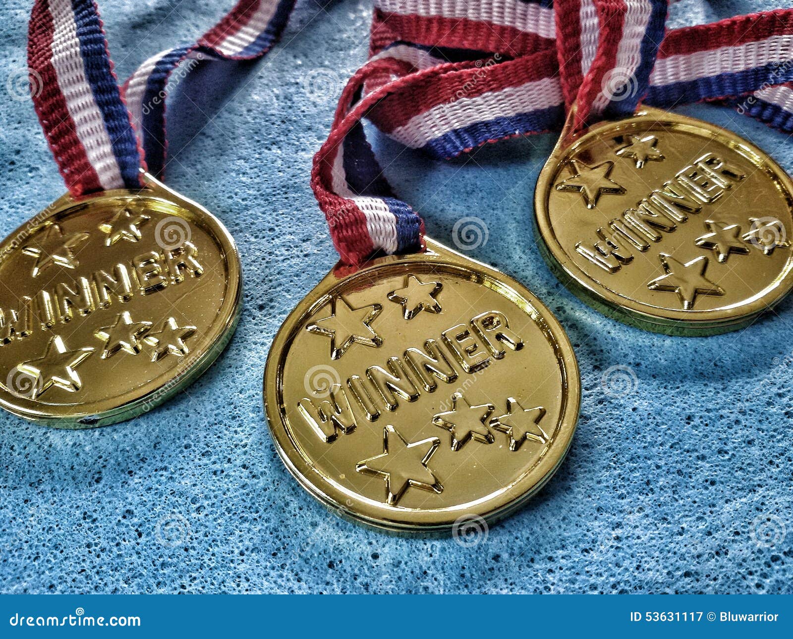 Winner medals stock image. Image of shining, ribbons - 53631117