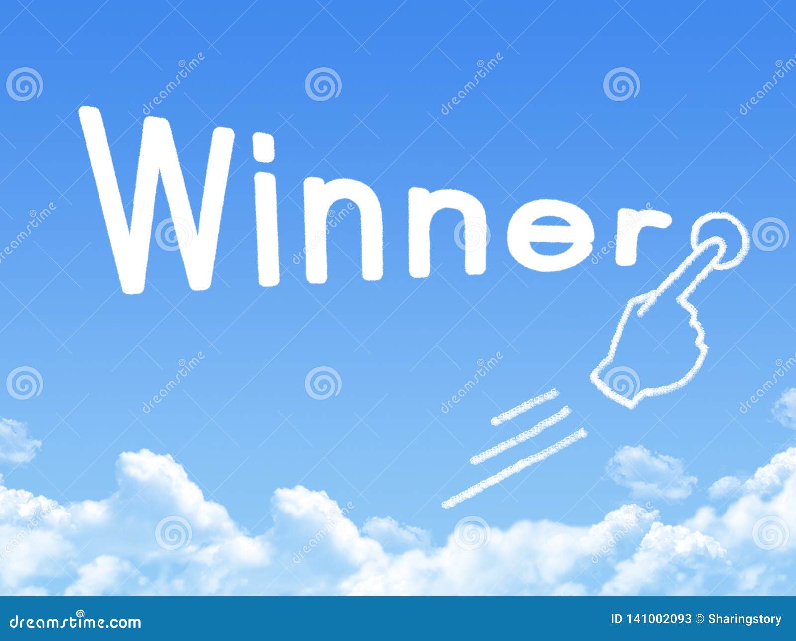 Winner message cloud shape stock illustration. Illustration of blue ...
