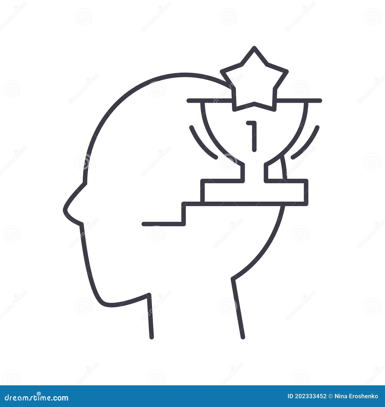 Winner Mind Icon, Linear Isolated Illustration, Thin Line Vector, Web ...