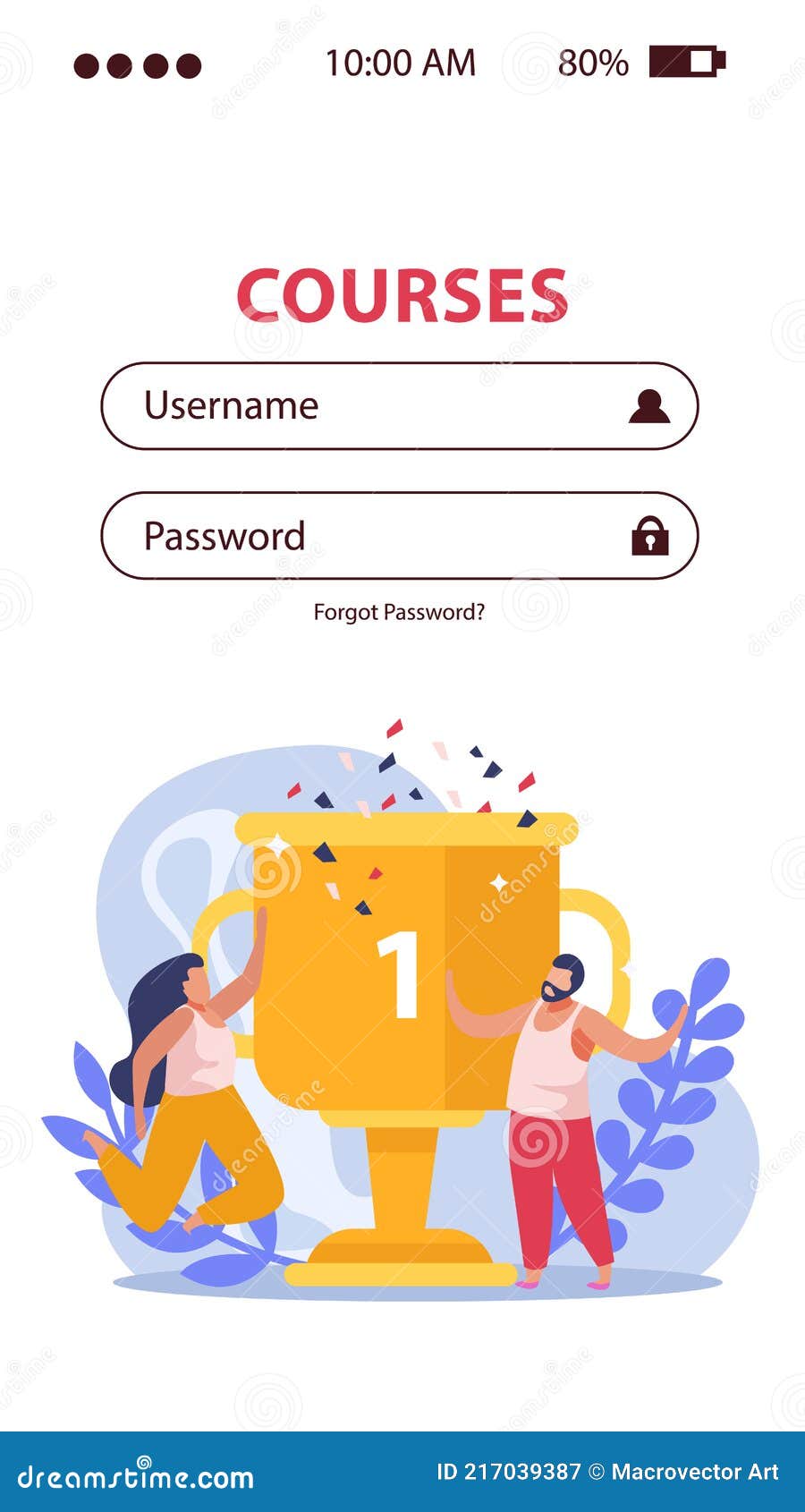 Winner Mobile Login Page stock vector. Illustration of infographics ...