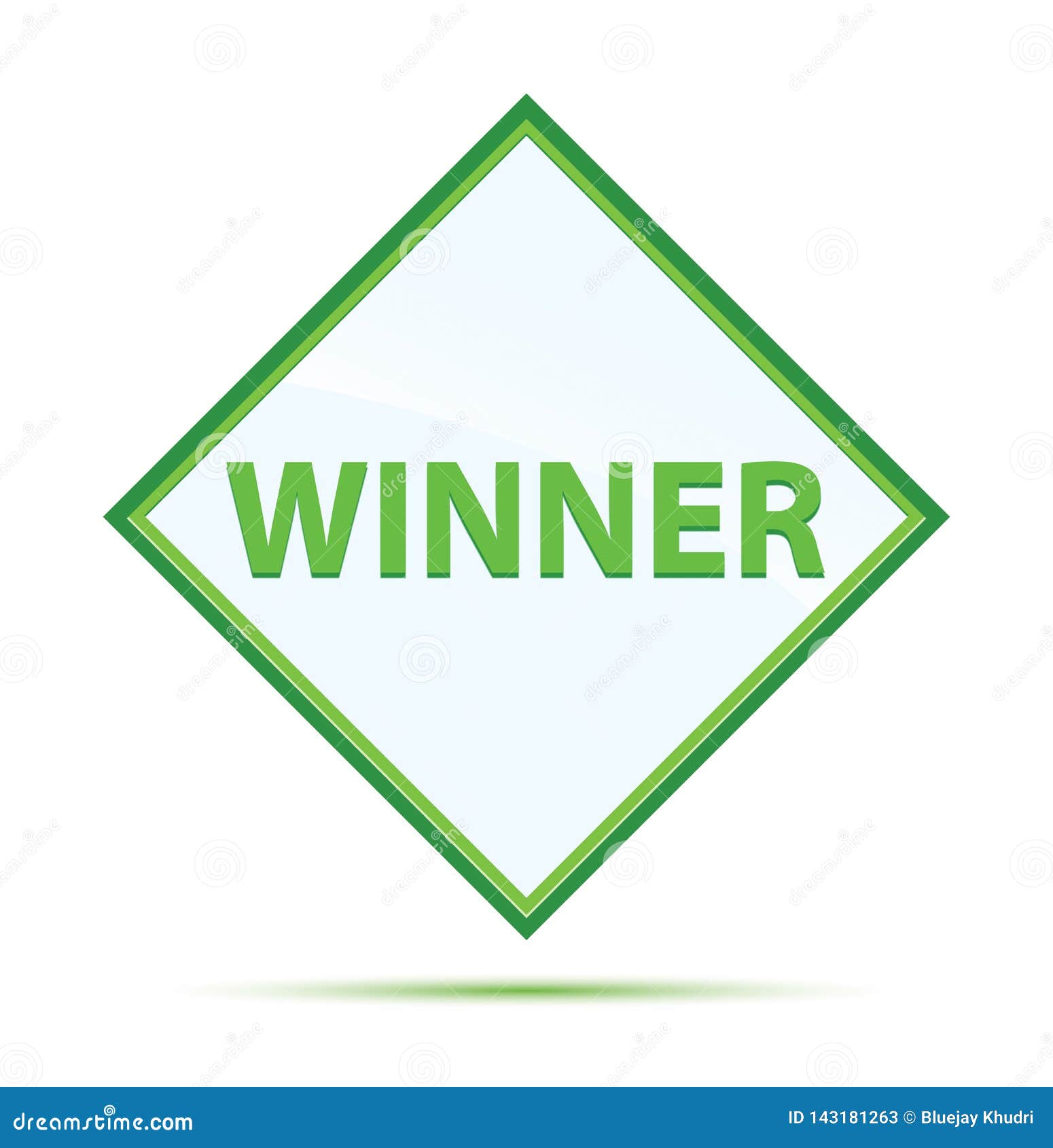 Winner Modern Abstract Green Diamond Button Stock Illustration ...