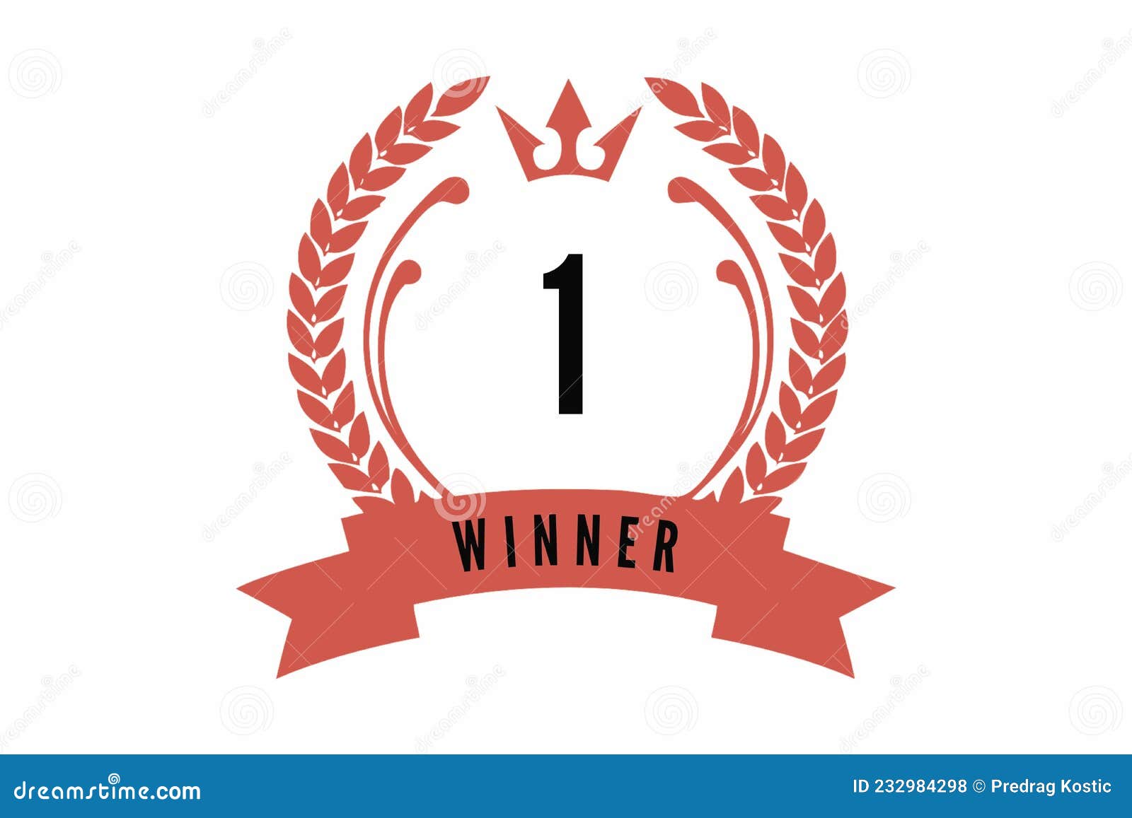 The Winner And Number One First Place Sign Simbol With Ribbons Stock ...