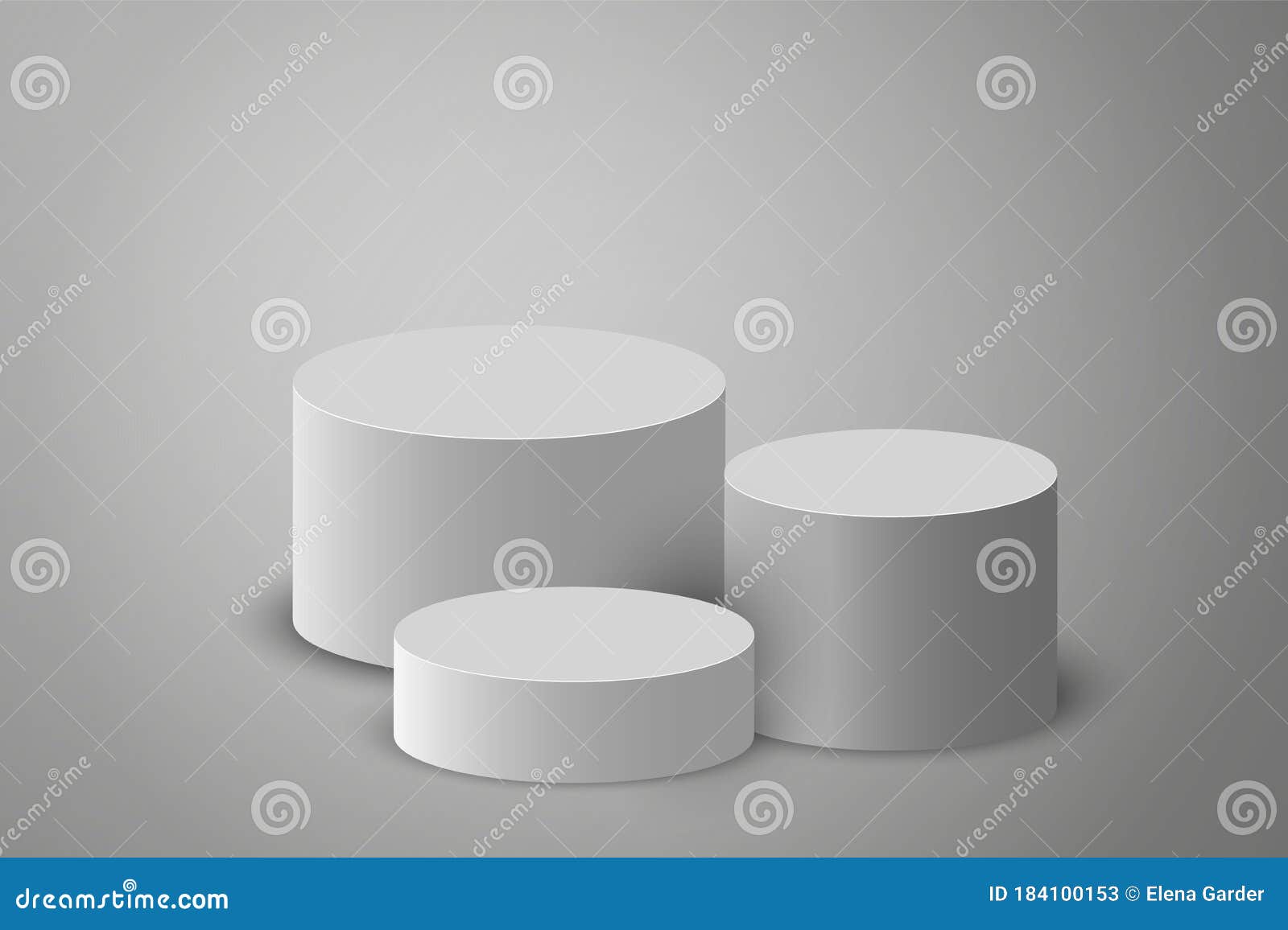 Winner Pedestal. Round Pillar Stand Scene. Vector Win Podium or ...