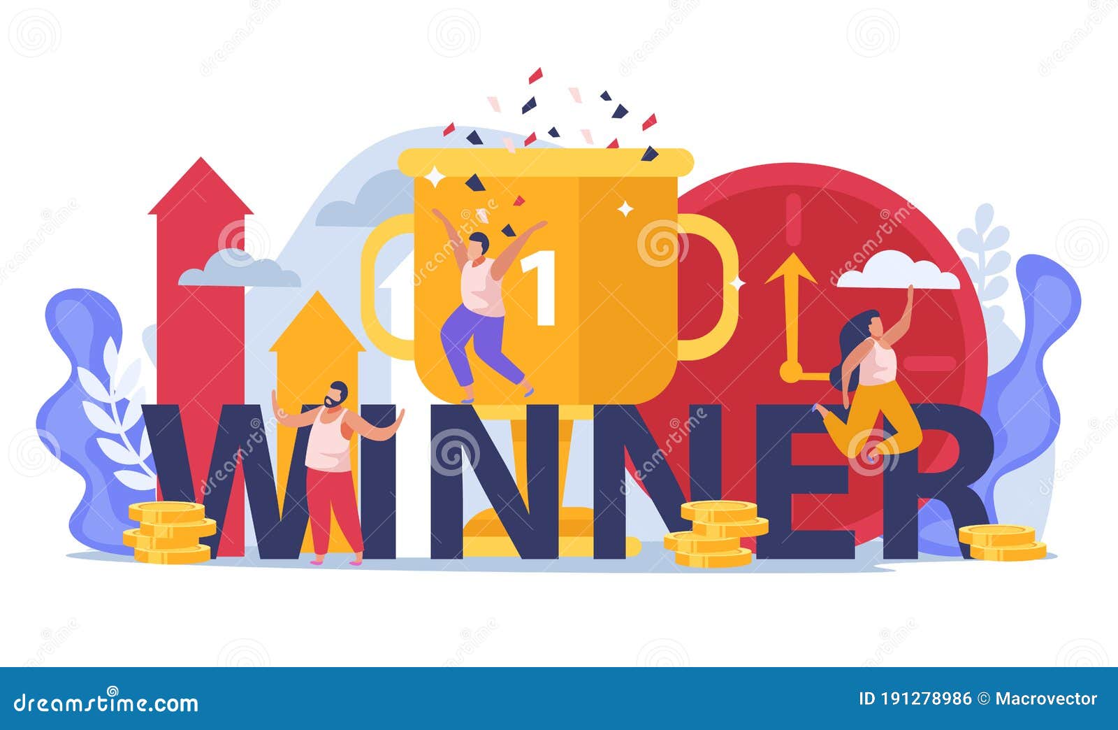 Winner People Text Composition Stock Vector - Illustration of champion ...