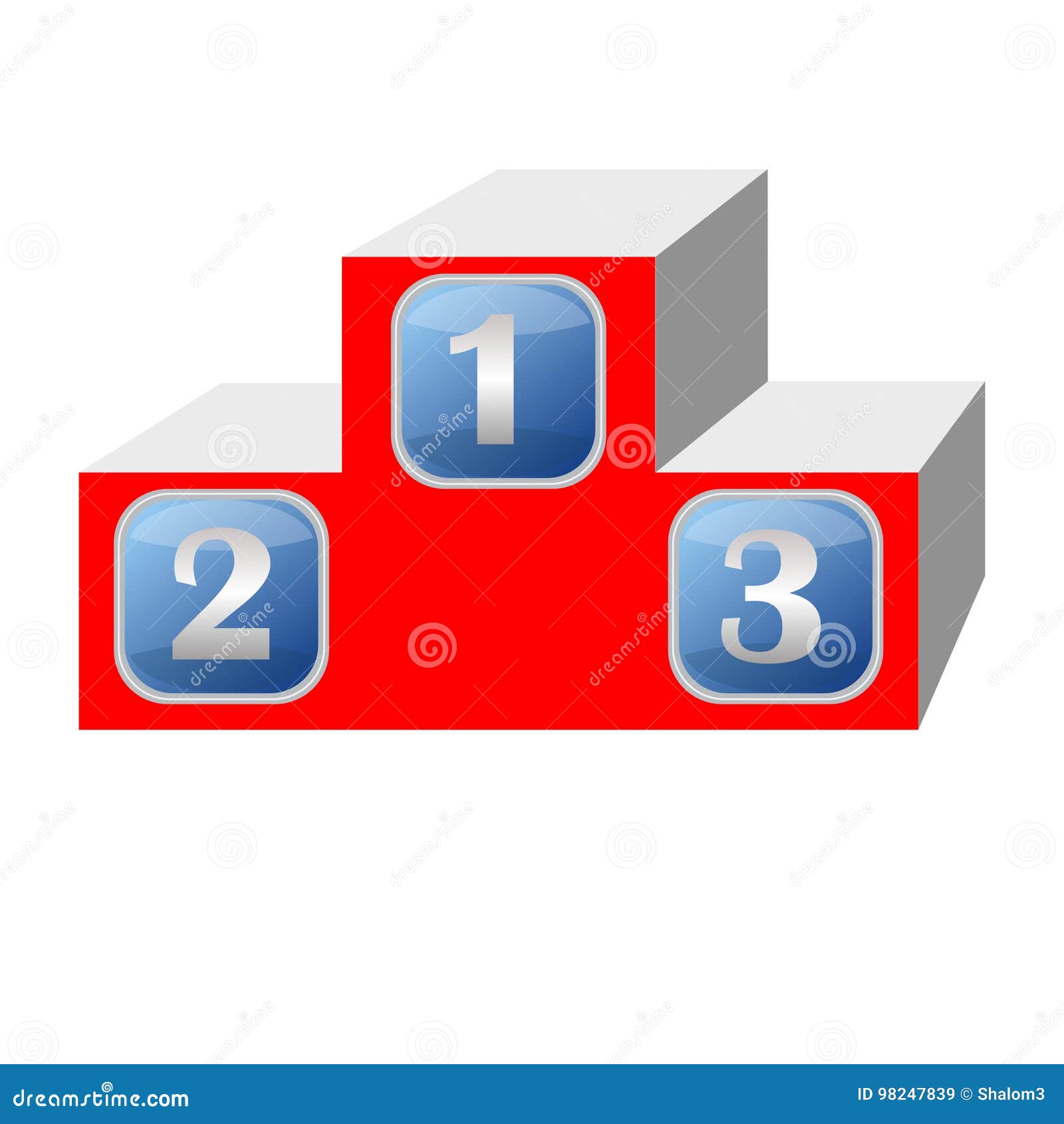 Winner Podium in 3d Design, Red Color, Blue Numbers Stock Vector ...