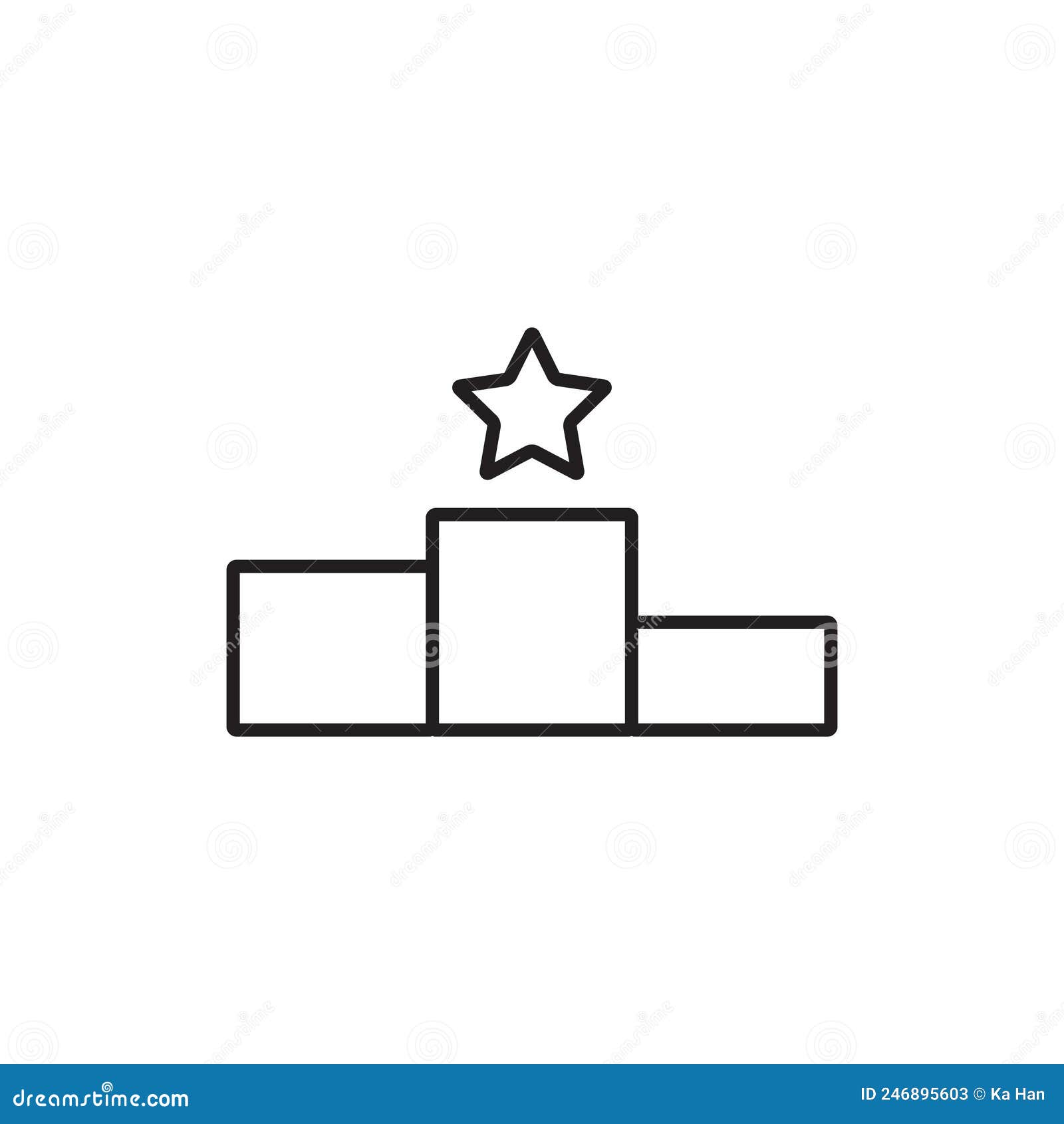 Winner Podium Icon Vector in Line Style Stock Vector - Illustration of ...