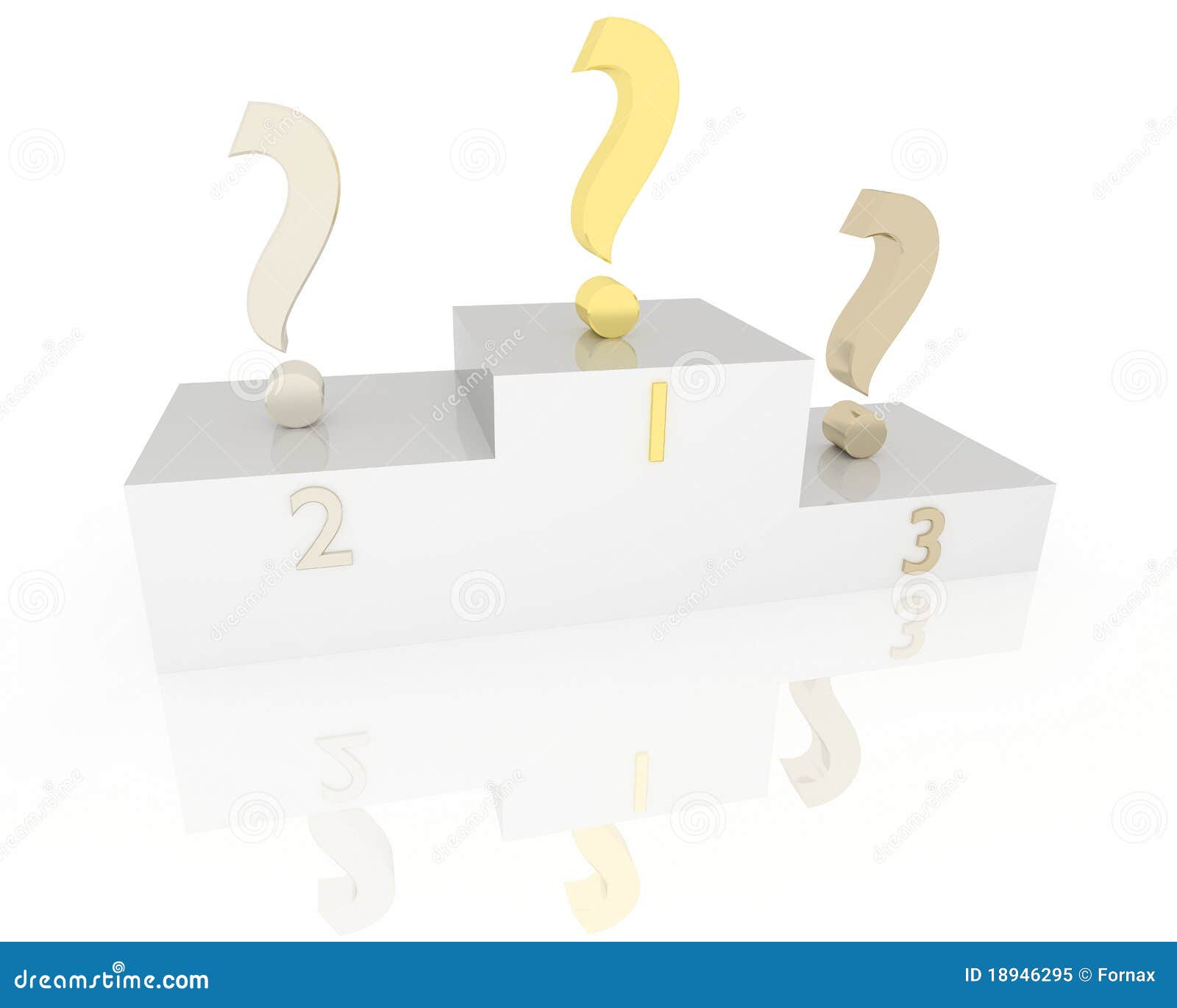 Winner Podium with Question Marks Stock Illustration - Illustration of ...