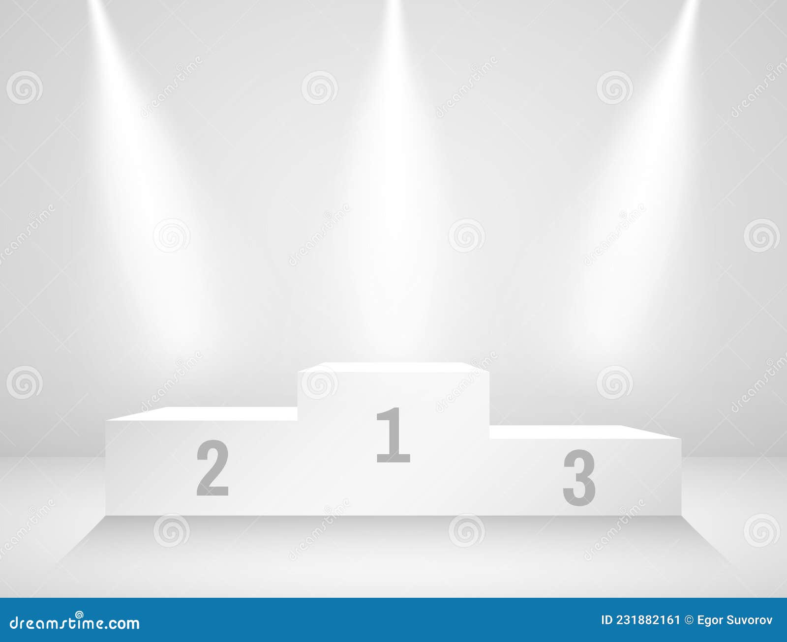 Winner Podium. White Pedestal Mockup. Realistic Stage With Spotlights ... Winner Podium. White Pedestal Mockup. Realistic Stage With Spotlights ...