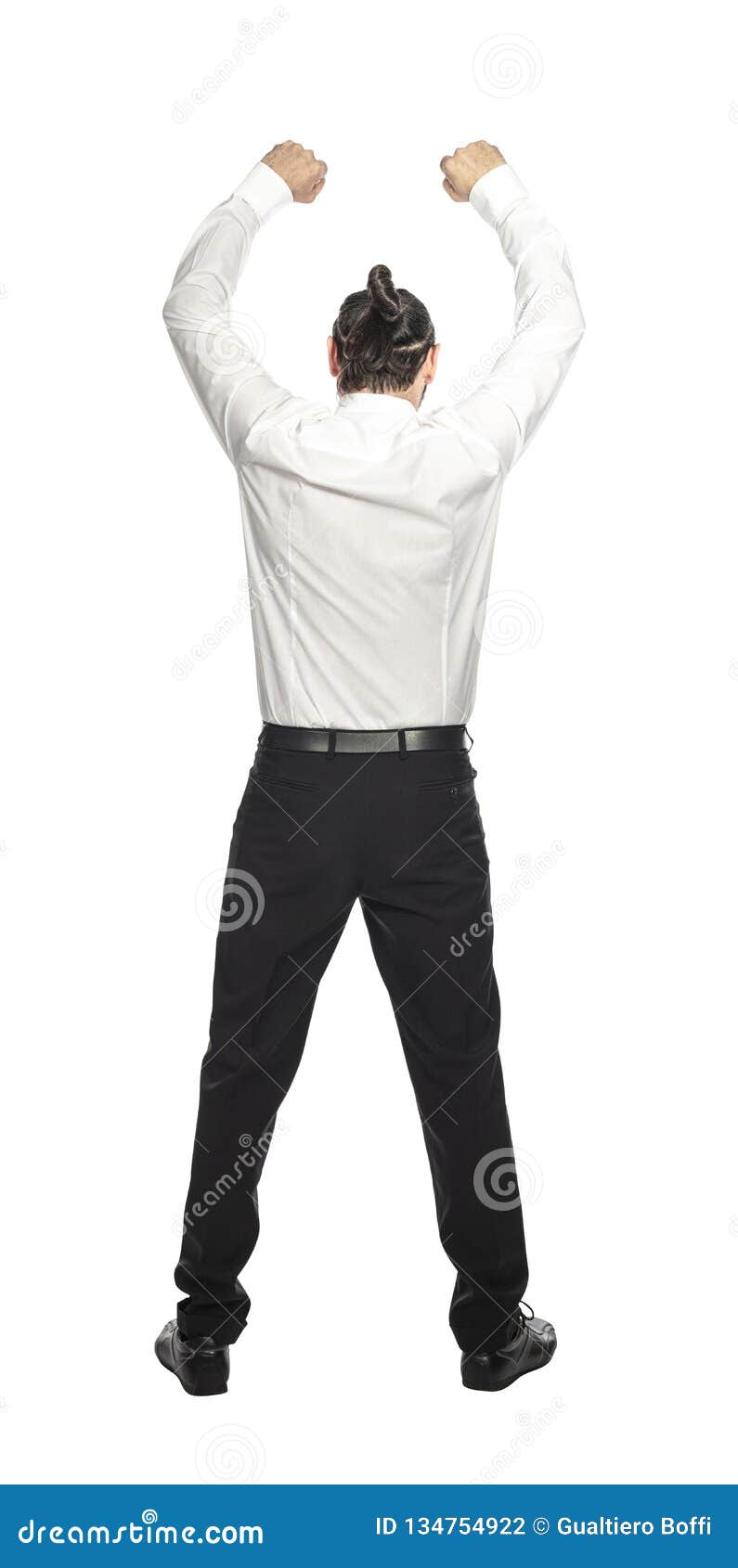 Winner pose back view stock photo. Image of people, cheerful - 134754922