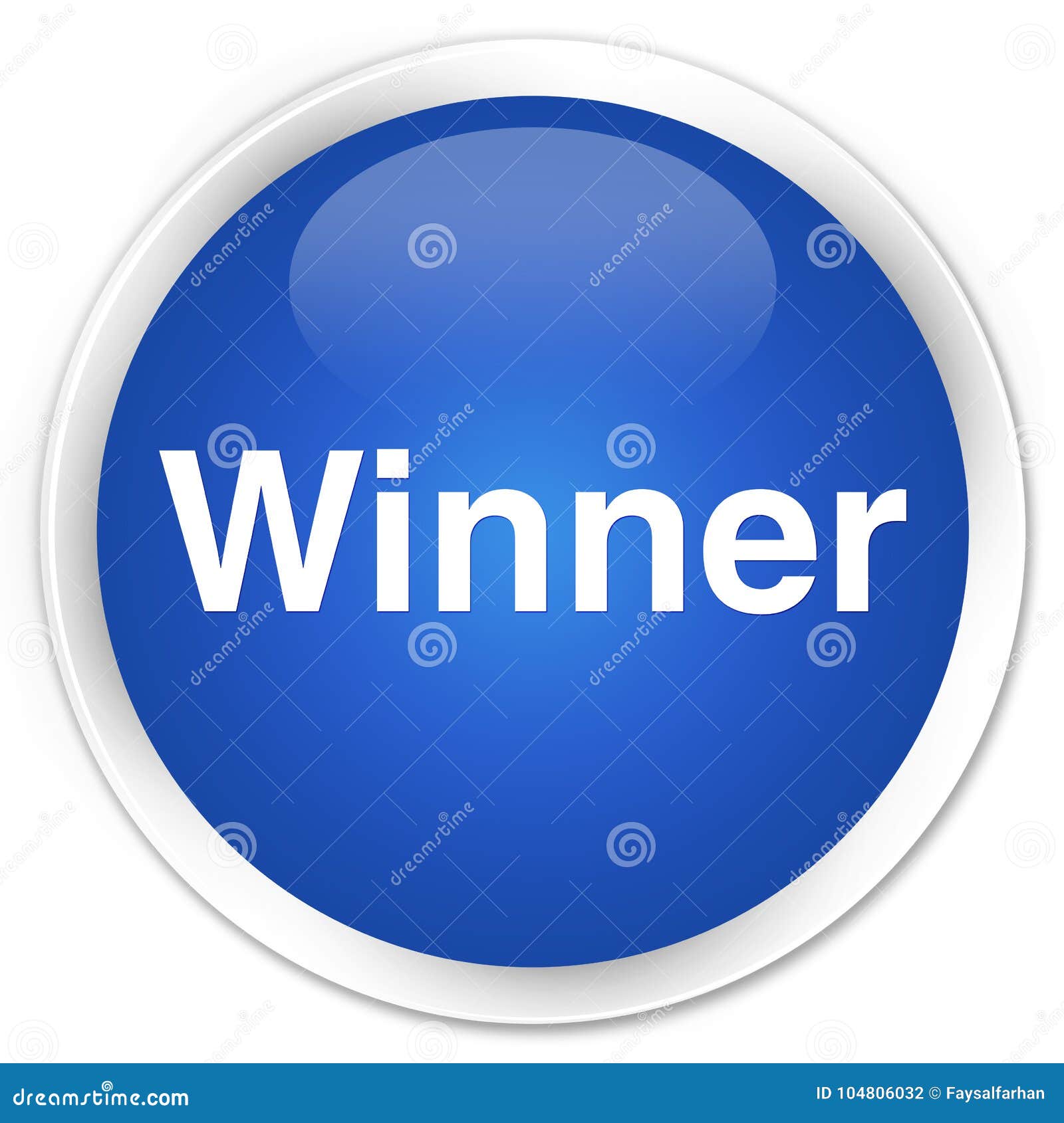 Winner Premium Blue Round Button Stock Illustration - Illustration of ...