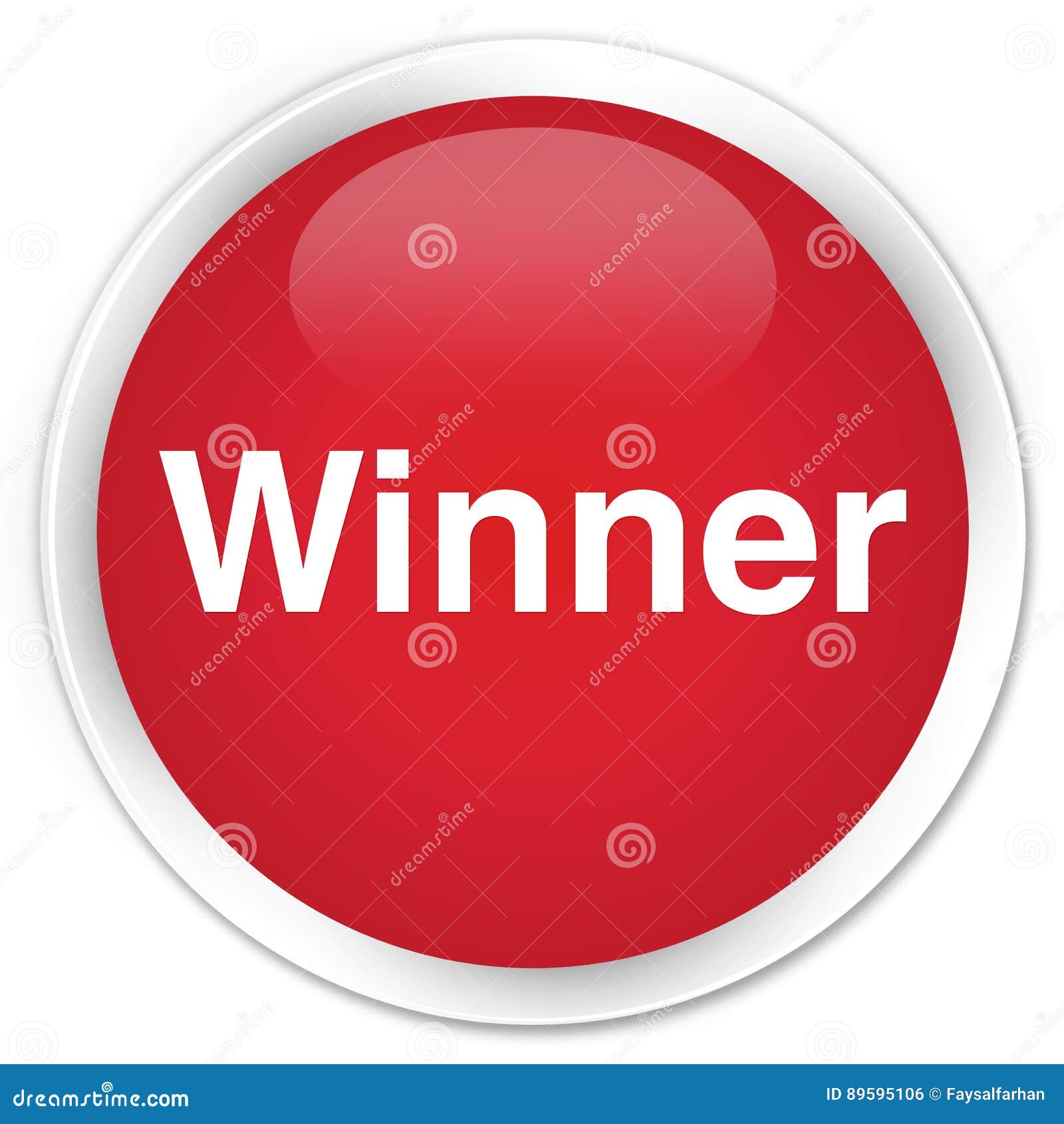 Winner Premium Red Round Button Stock Illustration - Illustration of ...