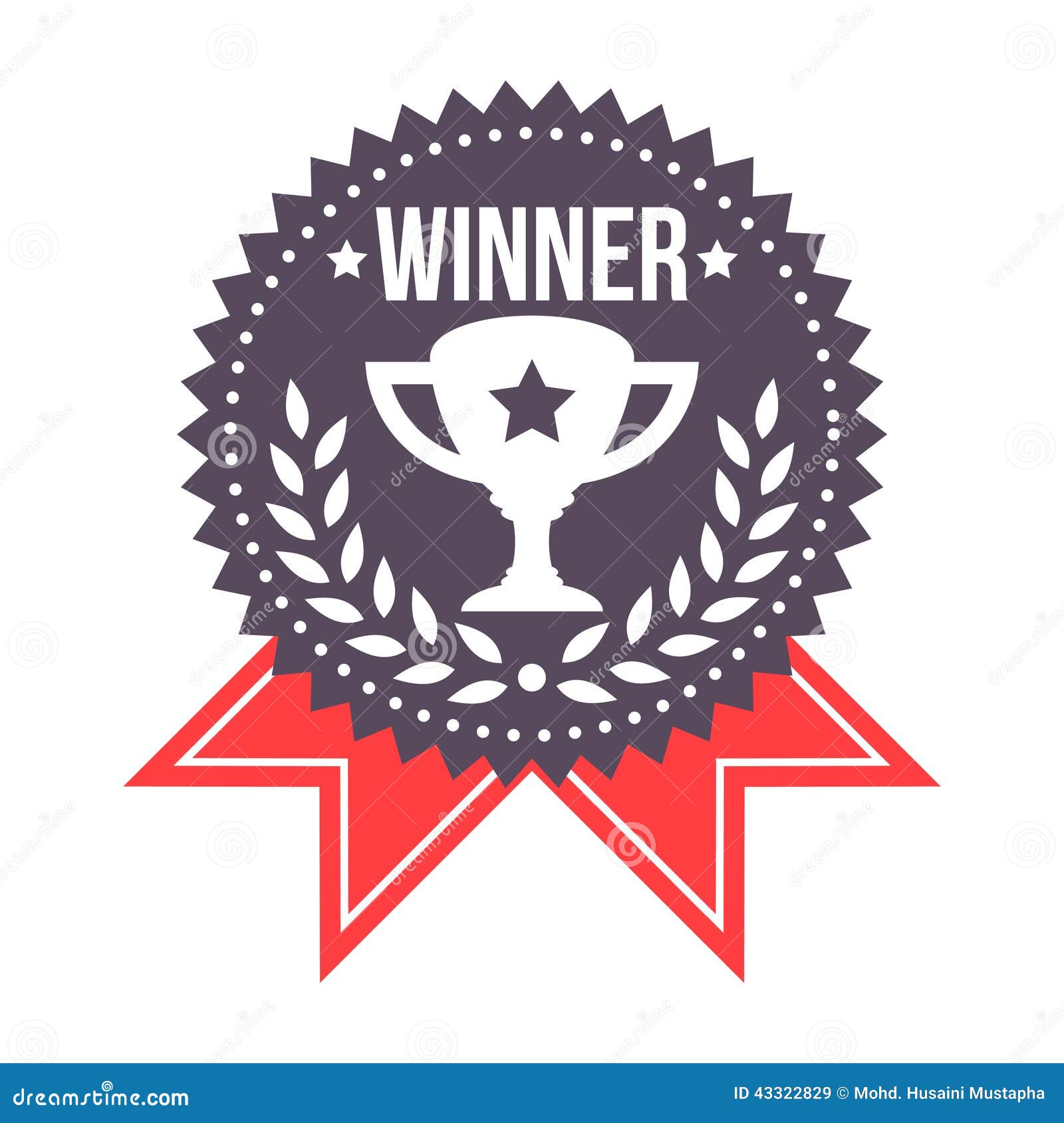 Winner Prize Badge with Trophy Icon Stock Illustration - Illustration ...