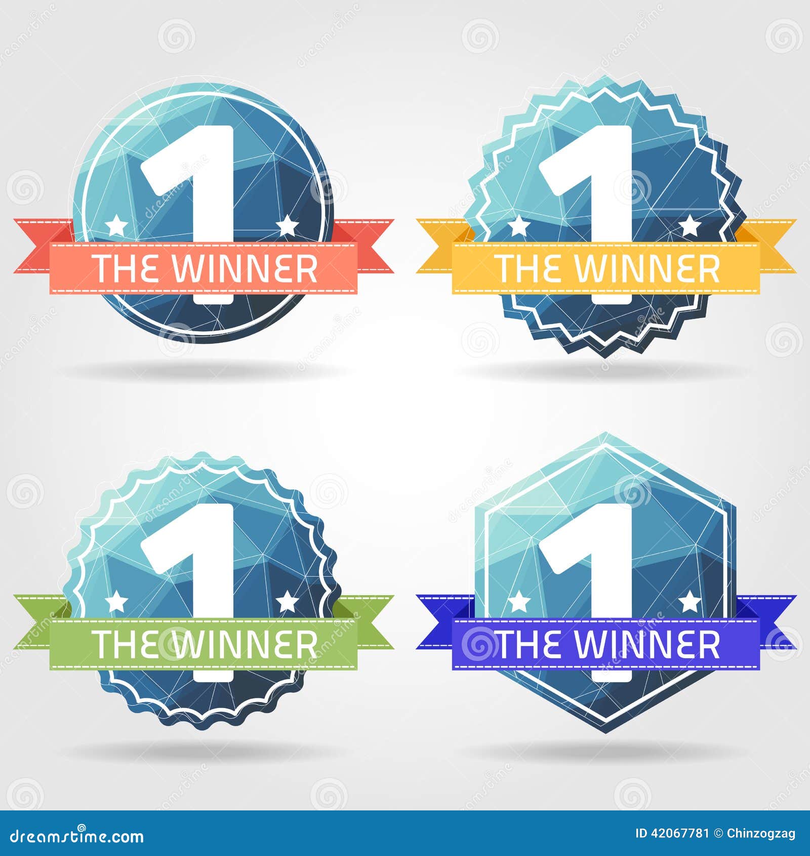 The Winner Prize Label Polygon Stock Vector - Illustration of emblem ...