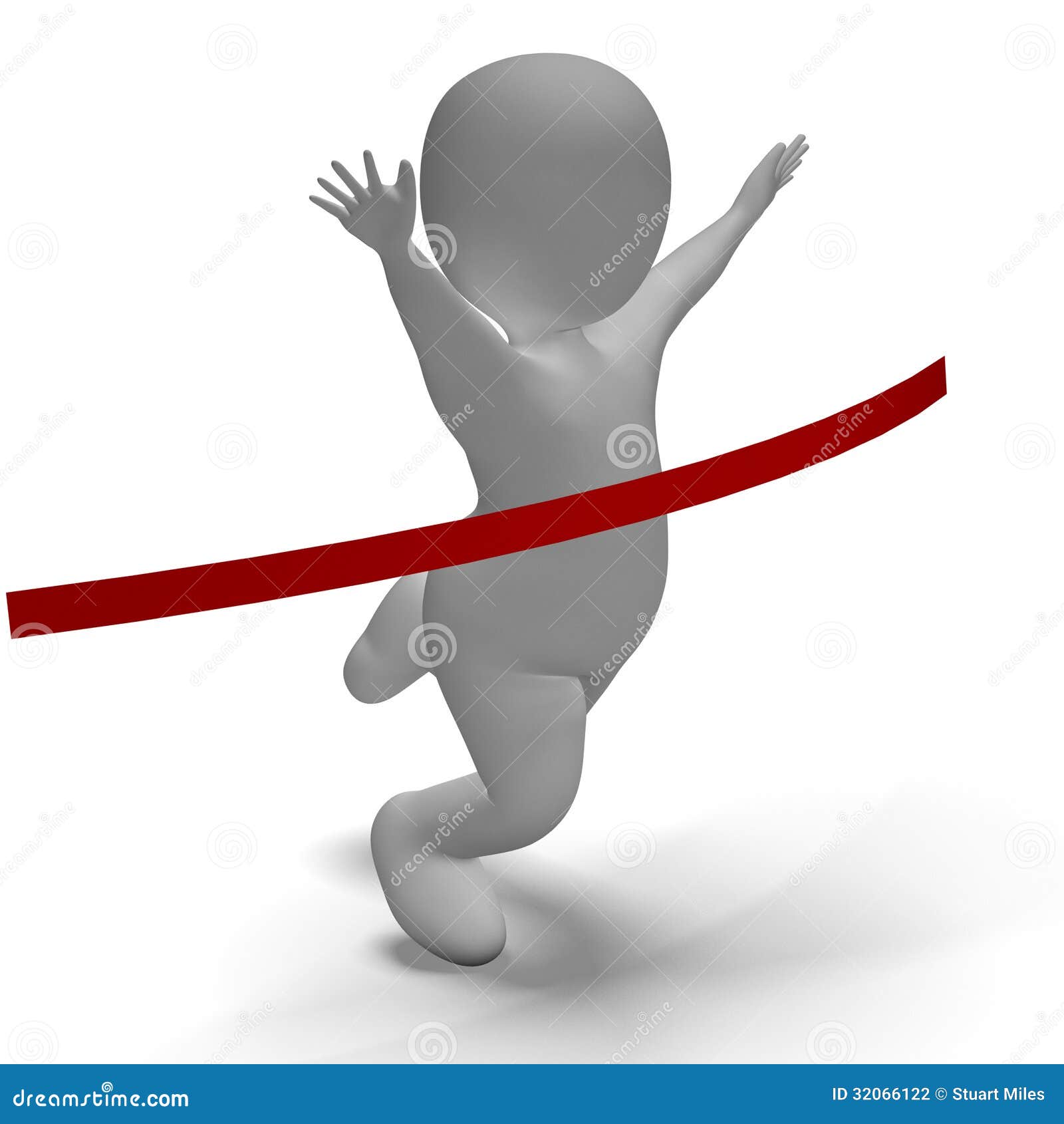 Winner of Race 3d Character Showing Victory Stock Illustration ...