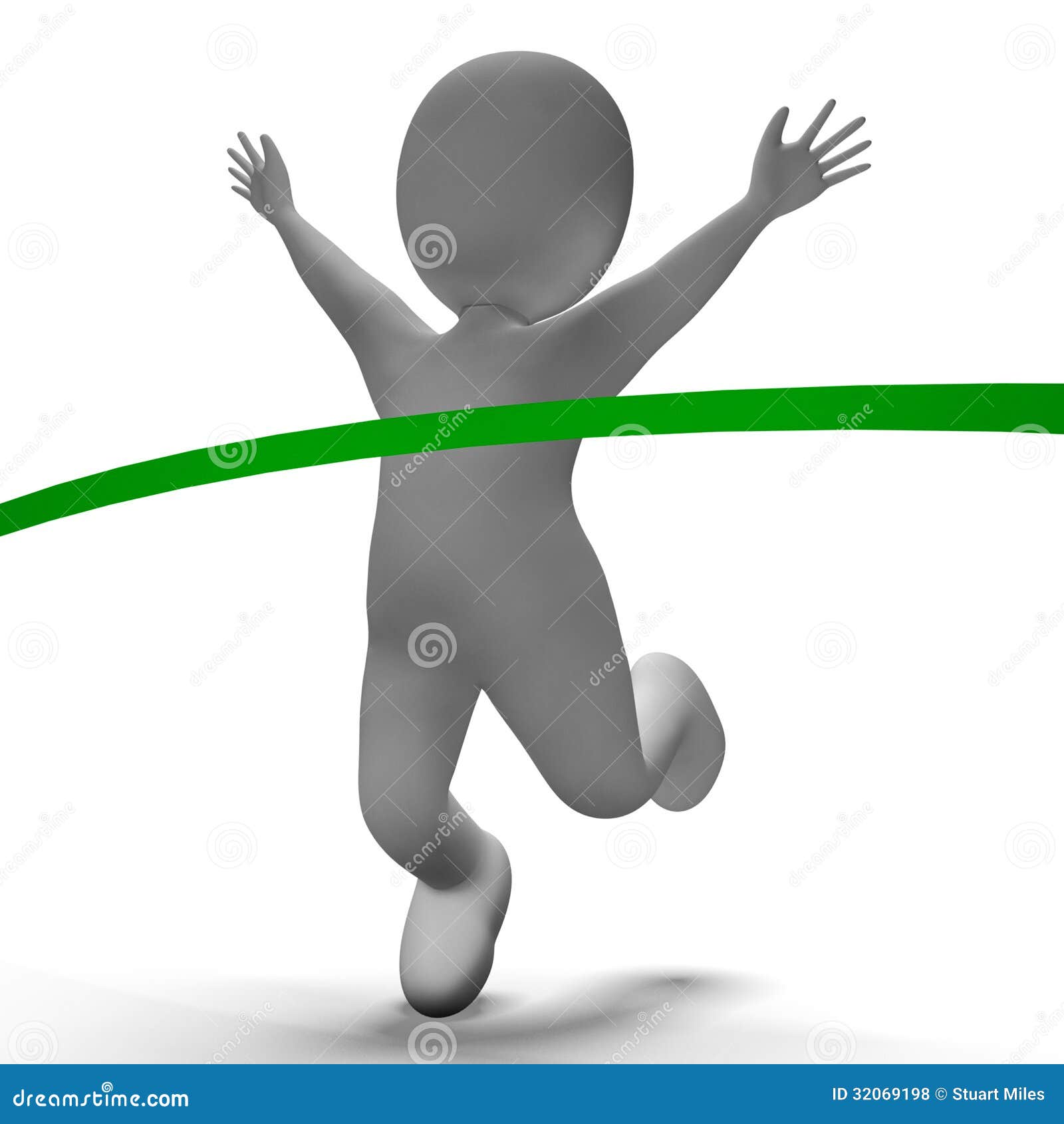 Winner of Race 3d Character Shows Victory Stock Illustration ...
