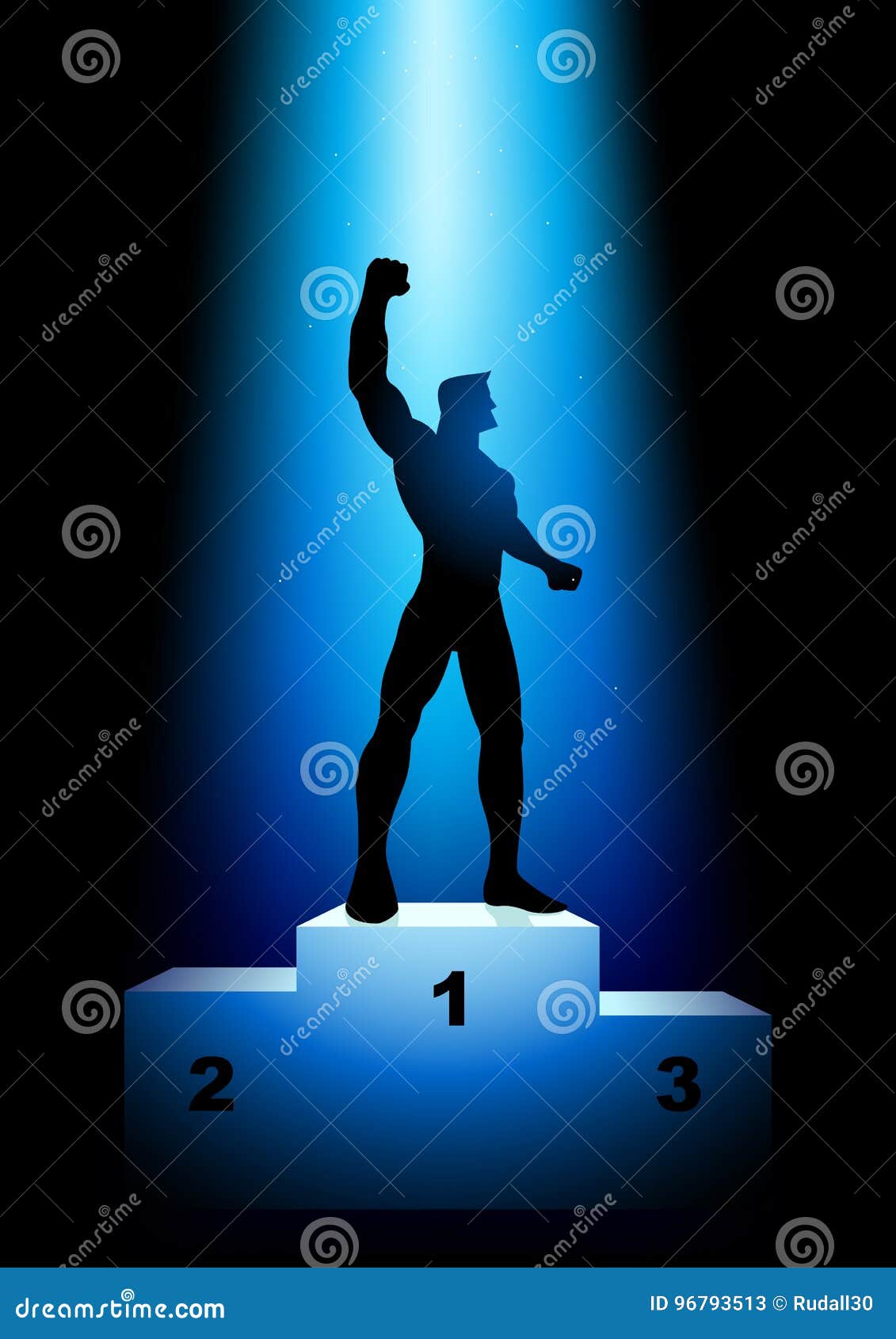 Winner on the rank podium stock vector. Illustration of silhouette ...