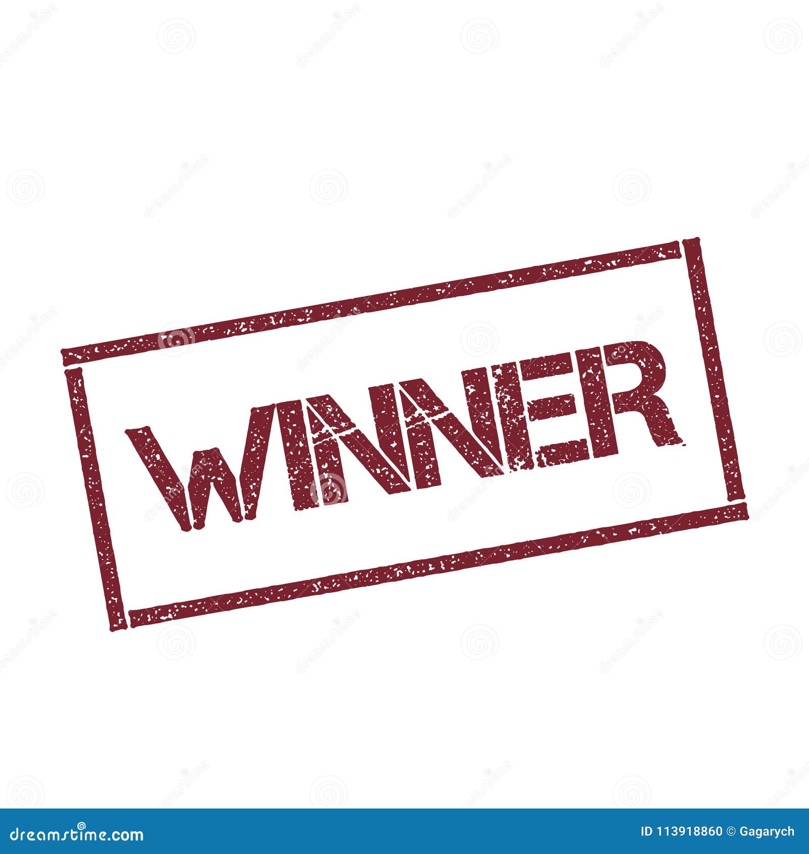 Winner rectangular stamp. stock vector. Illustration of graphic - 113918860