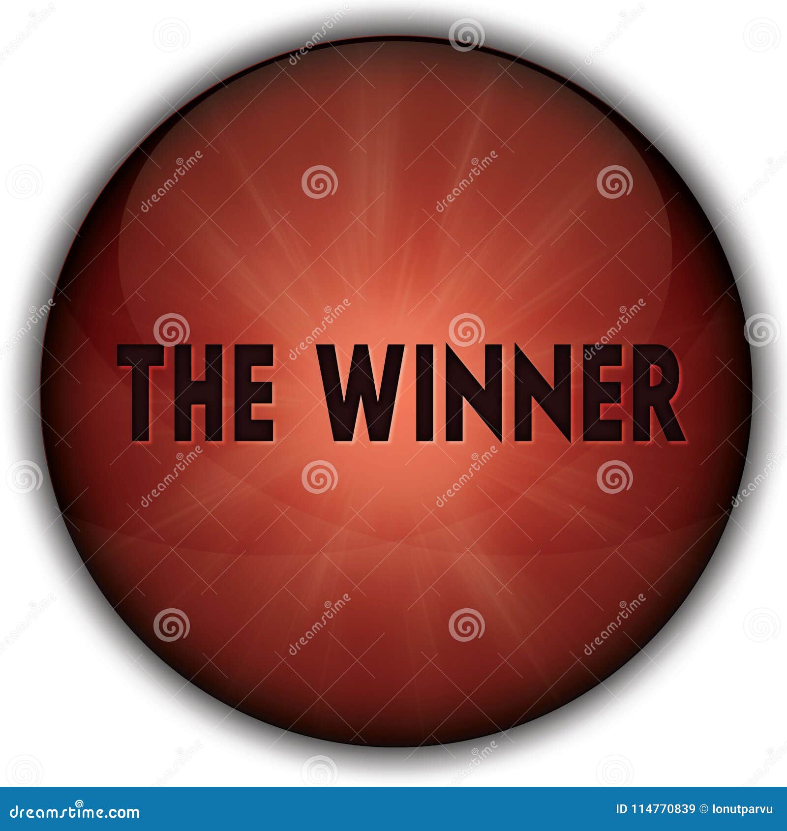 The WINNER Red Button Badge. Stock Illustration - Illustration of sign ...