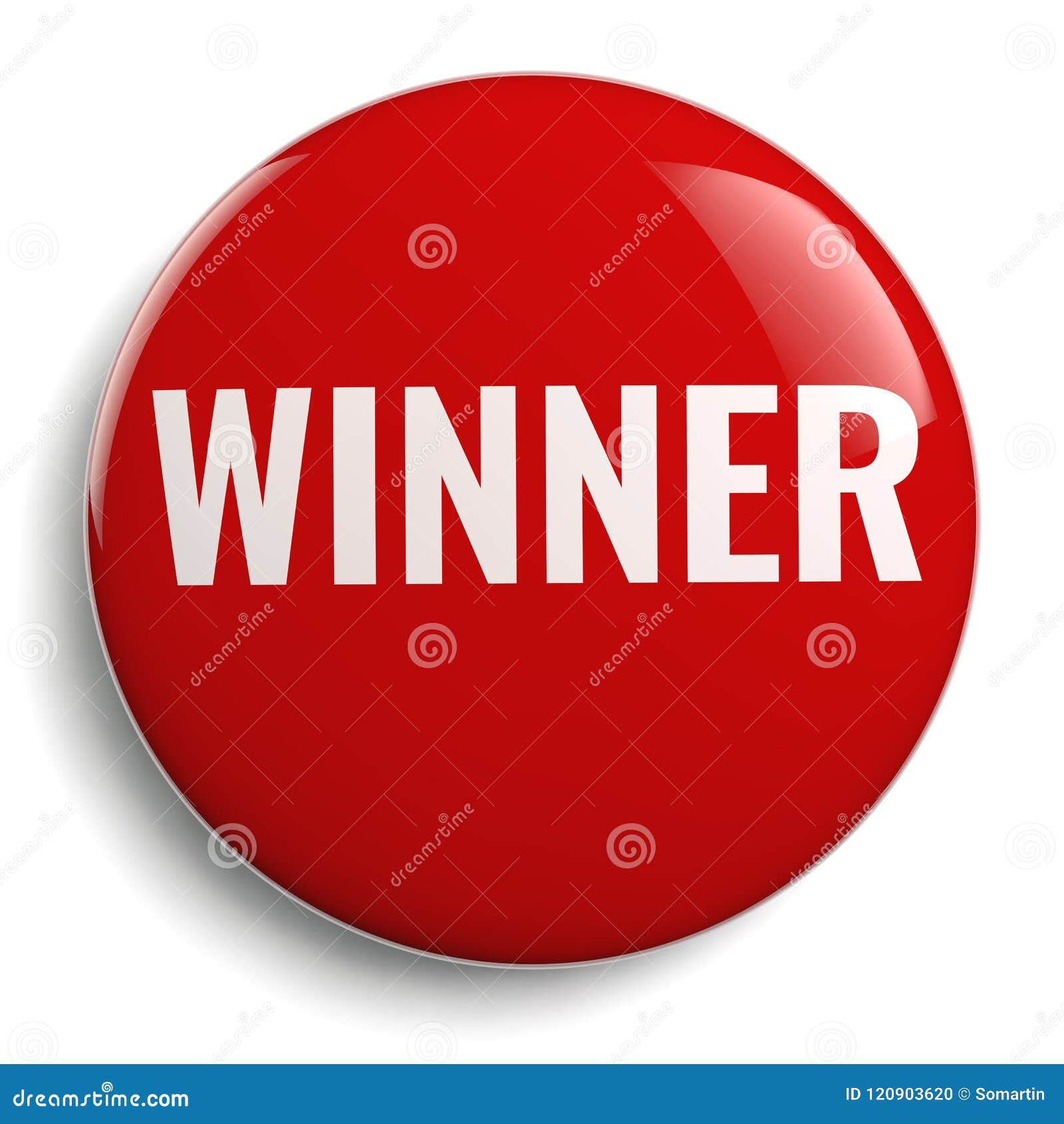 Winner Red Round Symbol Isolated Stock Illustration - Illustration of ...