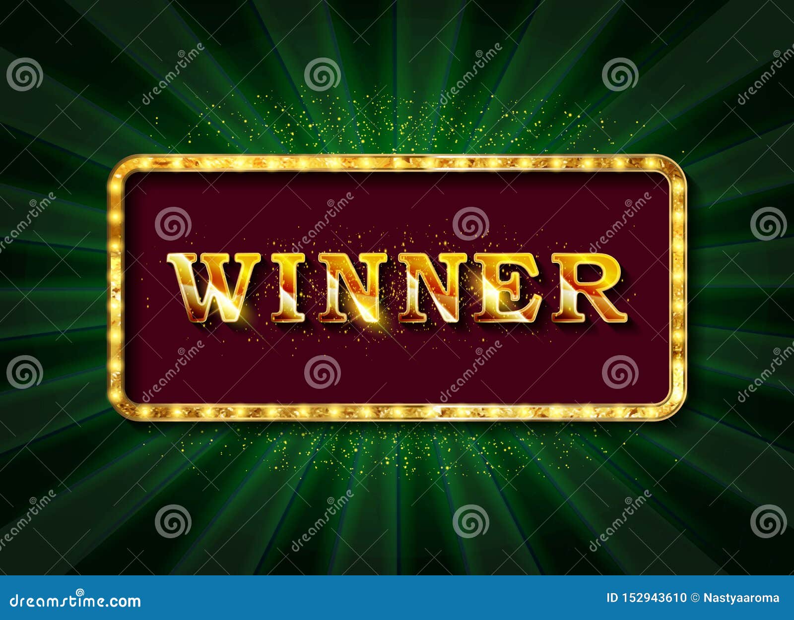 The Winner Retro Banner with Glowing Lamps Stock Illustration ...