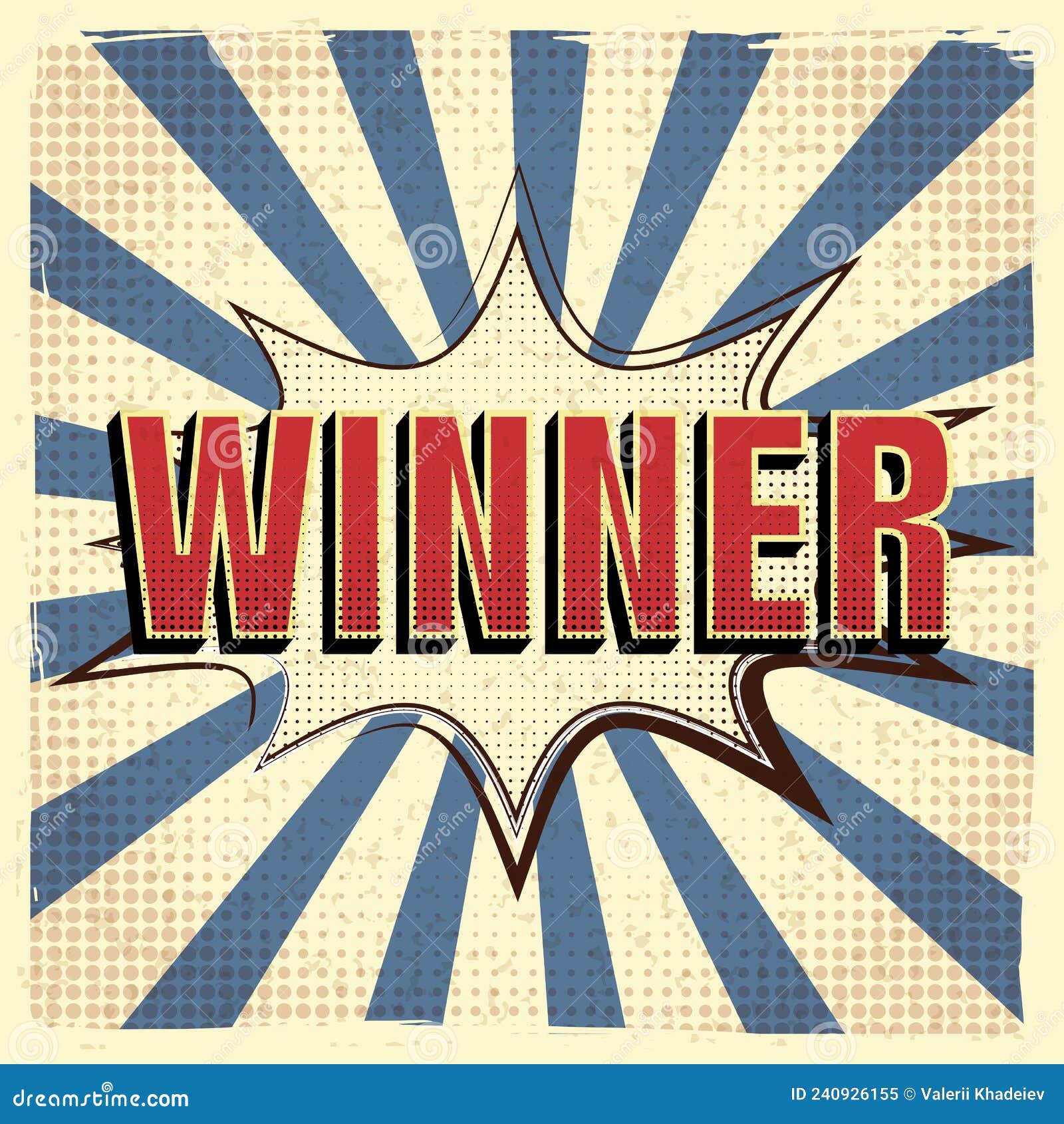 Winner Retro Poster, Comic Speech Duddle Blast. Vector Illustration ...