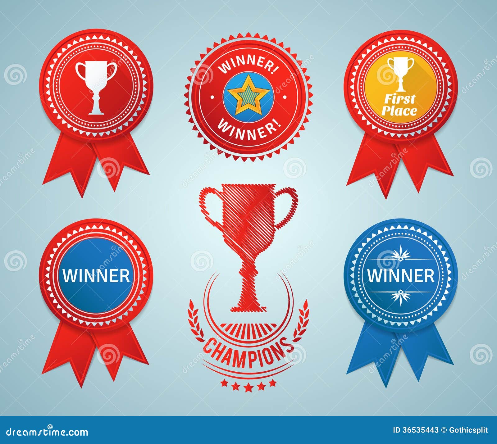 Winner Ribbons Cartoon Vector | CartoonDealer.com #40335155