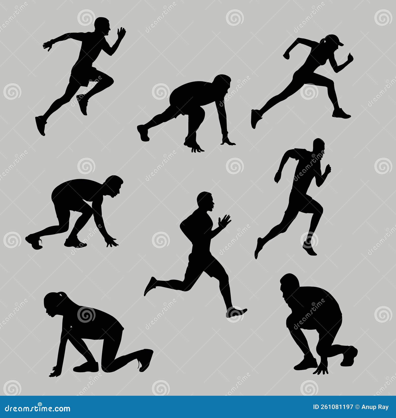 Winner Runner Silhouette Vector Art Bundle. Stock Vector - Illustration ...