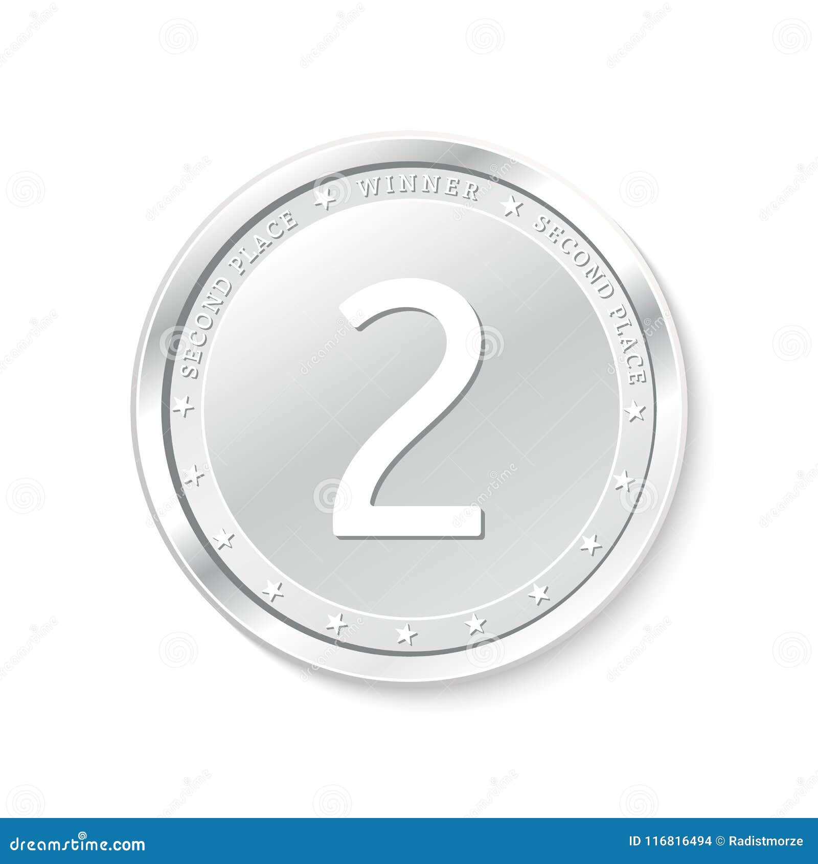 Winner`s Badge, Second Place.Medal. Stock Illustration - Illustration ...