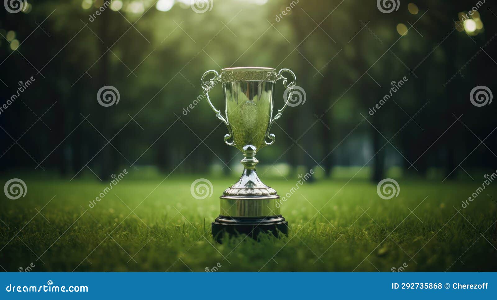 The Winner S Cup Stands in the Grass Stock Photo - Image of player ...