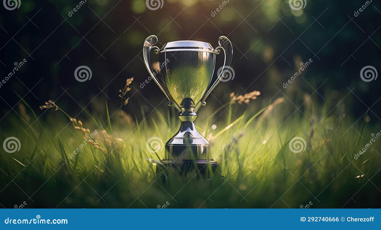 The Winner S Cup Stands in the Grass Stock Photo - Image of goal, stars ...
