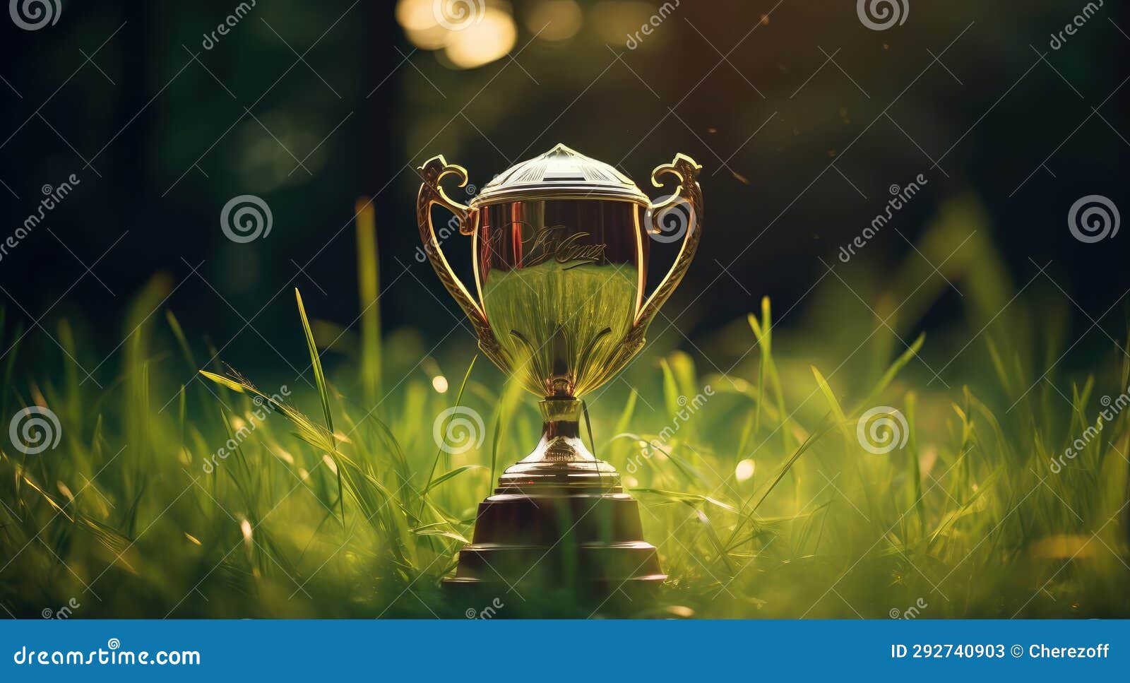 The Winner S Cup Stands in the Grass Stock Image - Image of competition ...