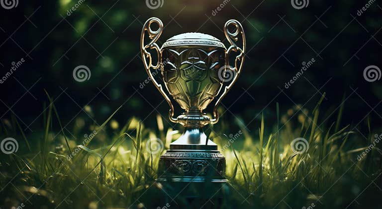 The Winner S Cup Stands in the Grass Stock Image - Image of success ...