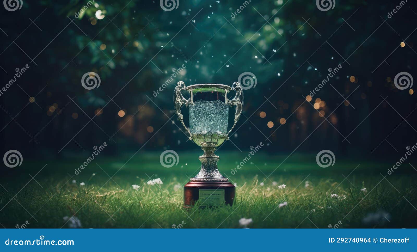 The Winner S Cup Stands in the Grass Stock Photo - Image of celebration ...