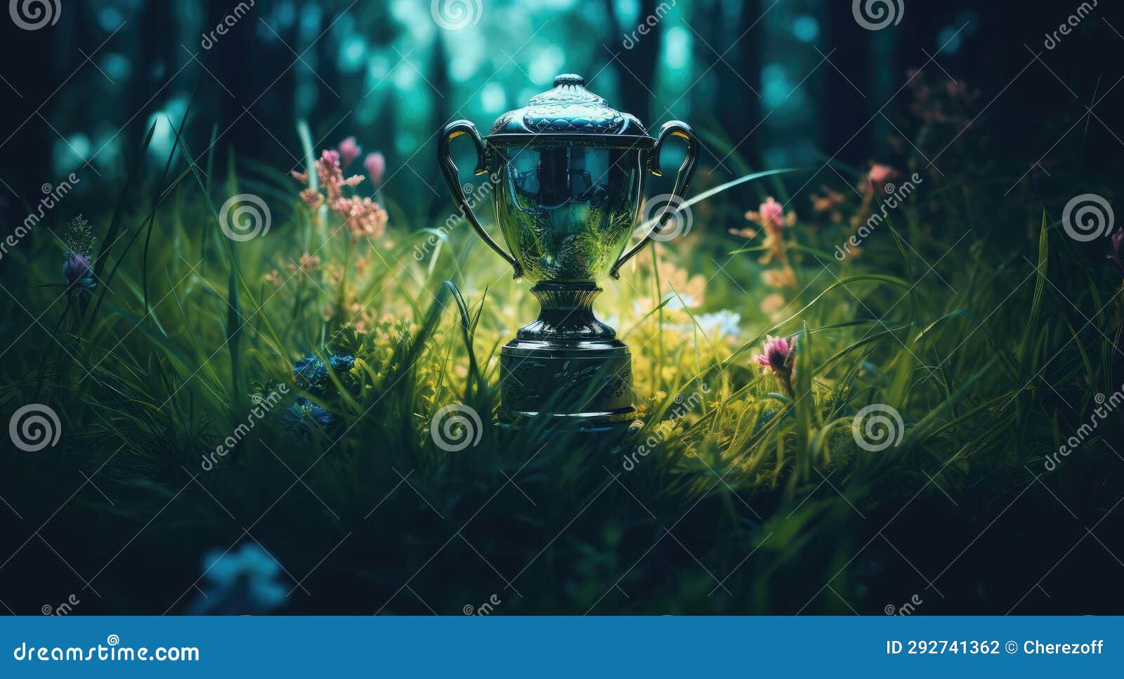 The Winner S Cup Stands in the Grass Stock Photo - Image of game ...