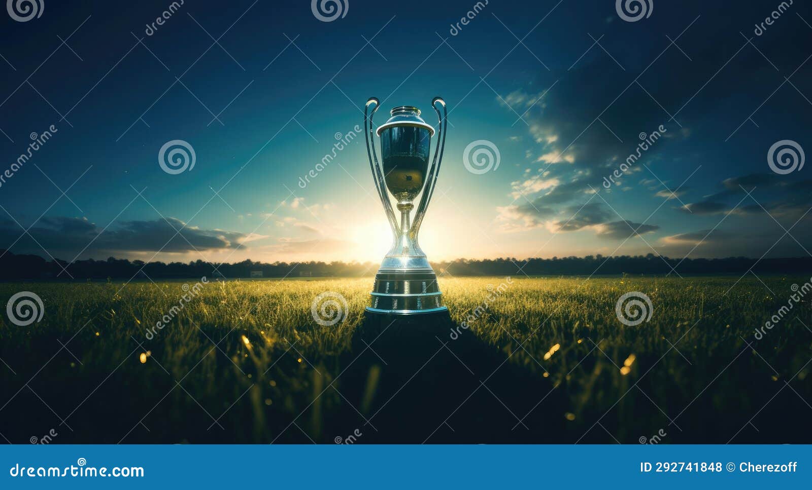 The Winner S Cup Stands in the Grass Stock Photo - Image of match ...