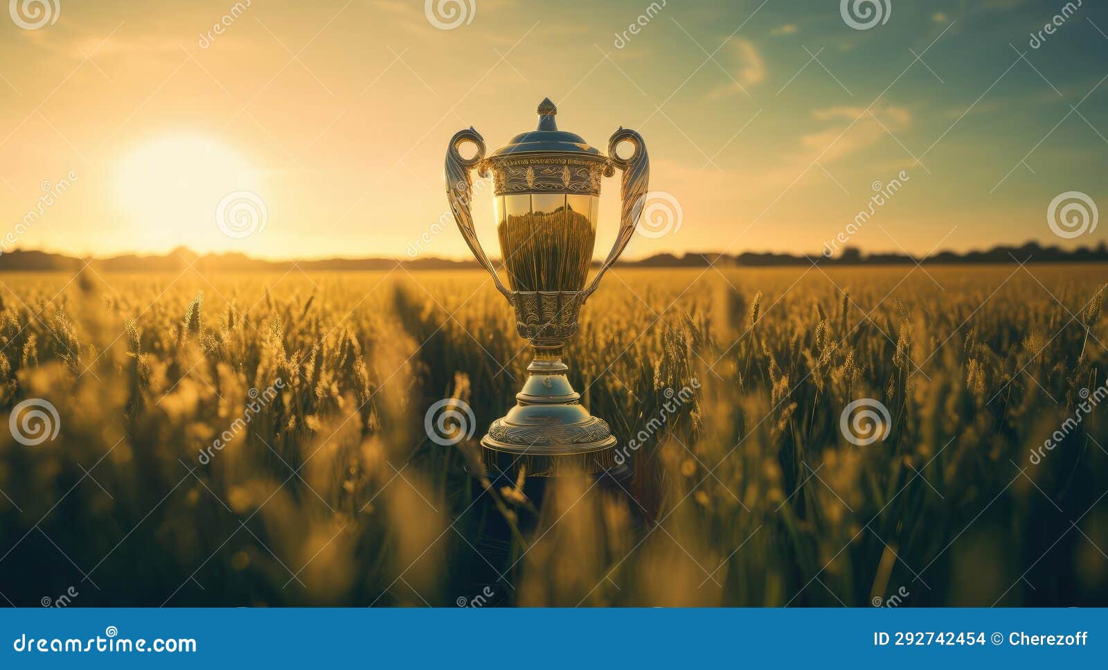 The Winner S Cup Stands in the Grass Stock Photo - Image of champion ...