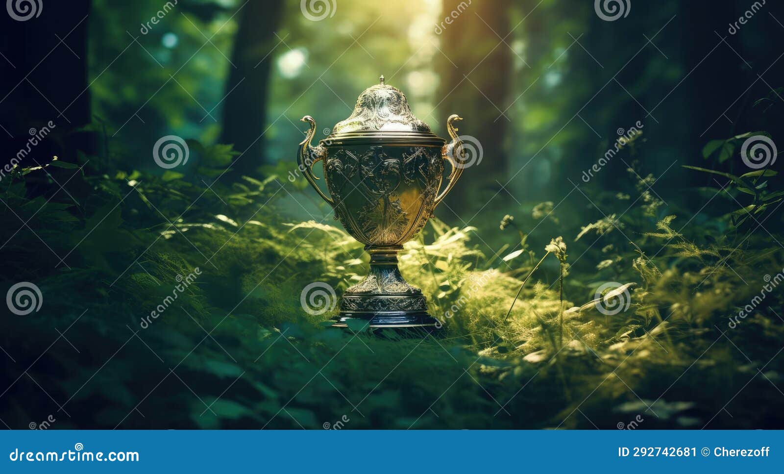 The Winner S Cup Stands in the Grass Stock Image - Image of team ...
