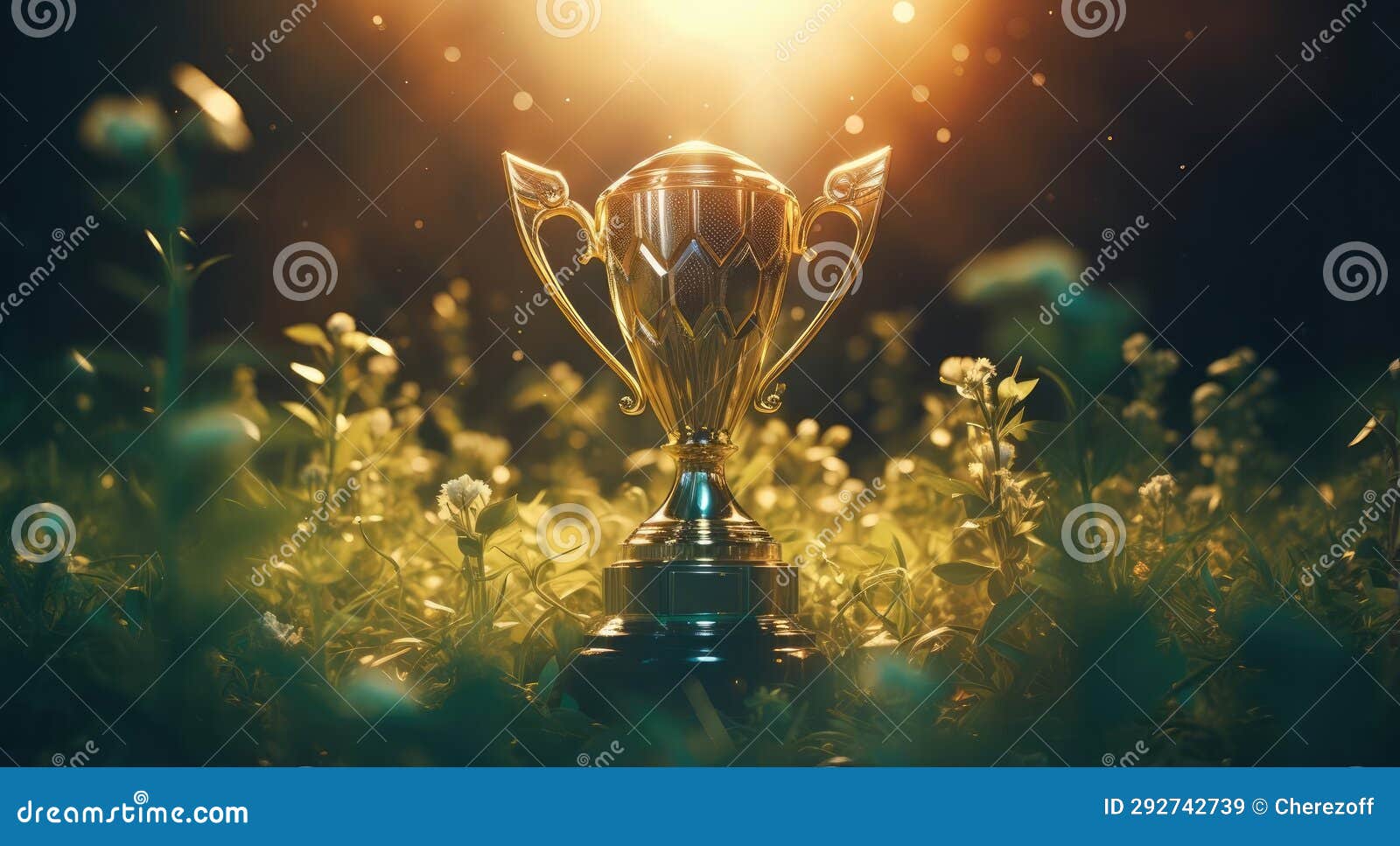 The Winner S Cup Stands in the Grass Stock Image - Image of competition ...