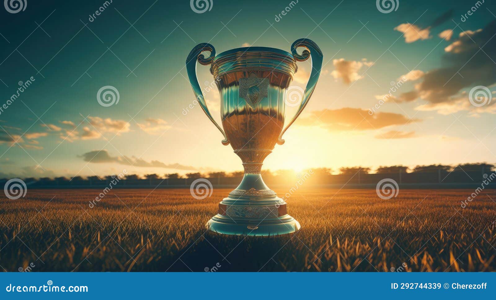 The Winner S Cup Stands in the Grass Stock Image - Image of champion ...
